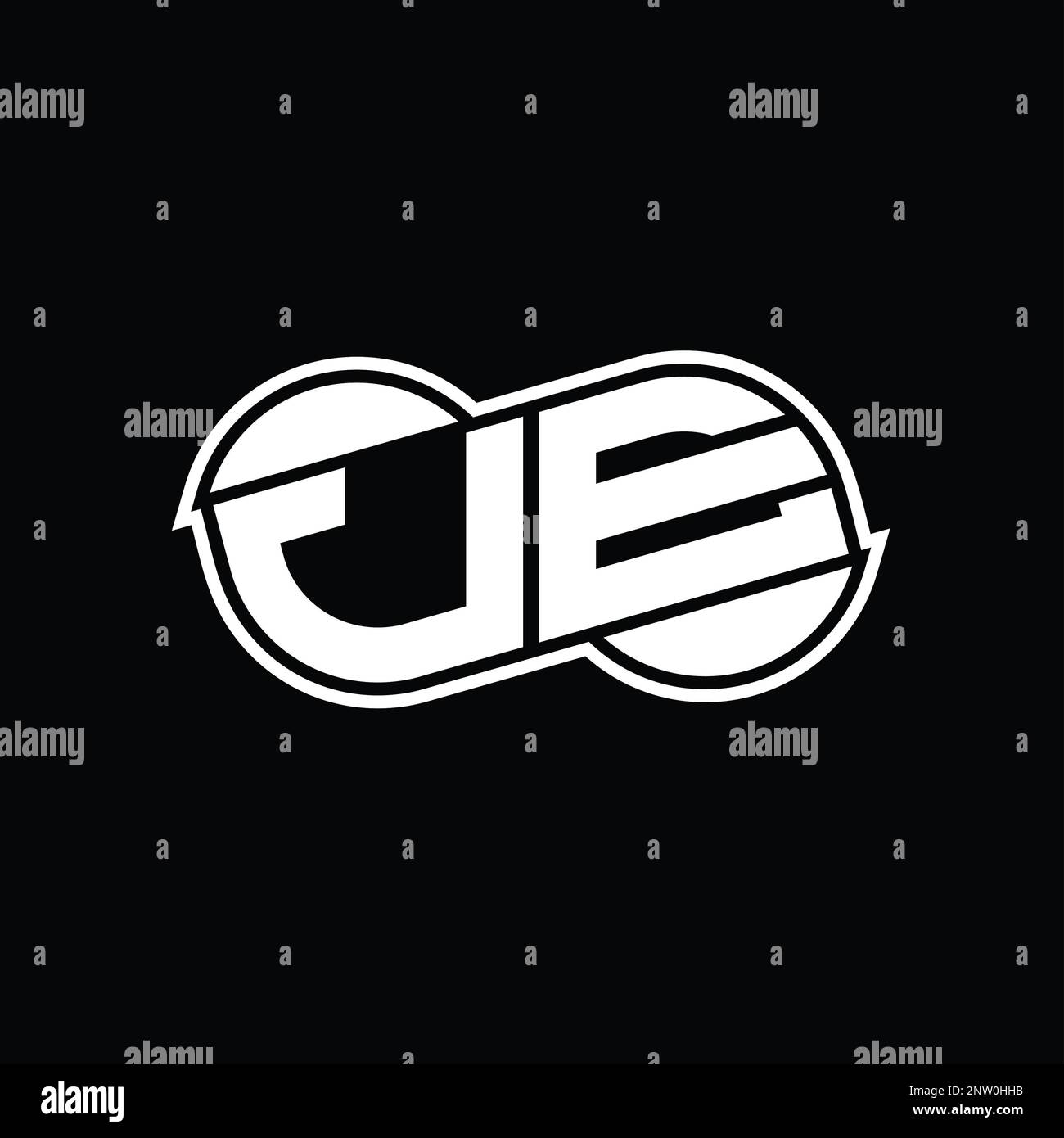 UE Logo monogram abstract infinity shape half round vector images ...
