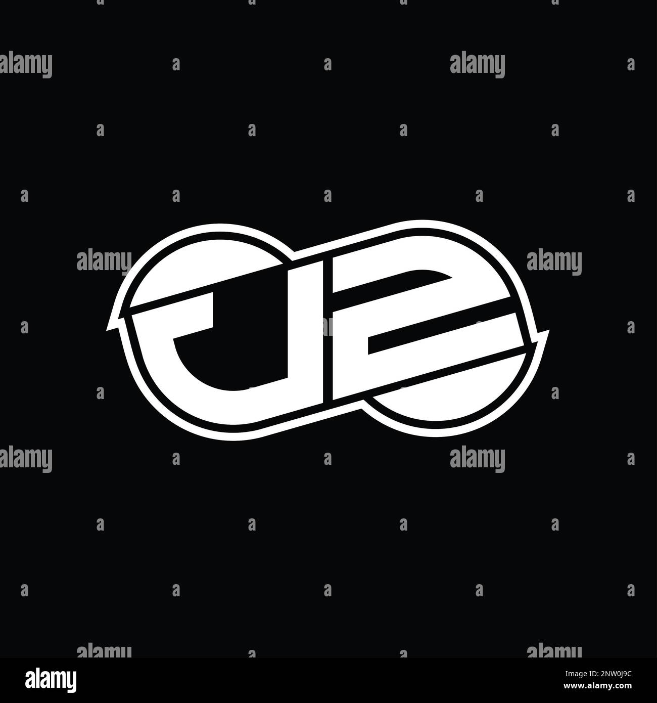 UZ Logo monogram abstract infinity shape half round vector images ...