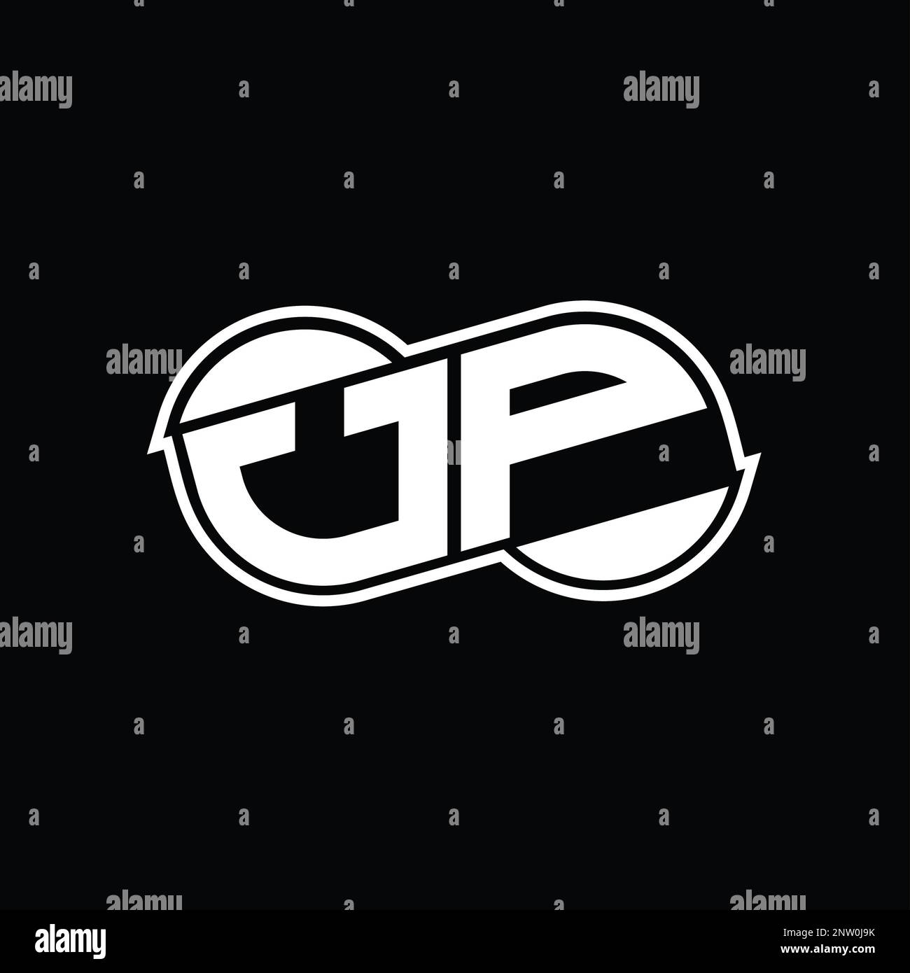 VP Logo monogram abstract infinity shape half round vector images ...