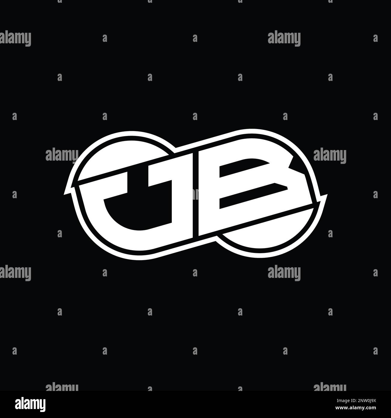 VB Logo monogram abstract infinity shape half round vector images ...