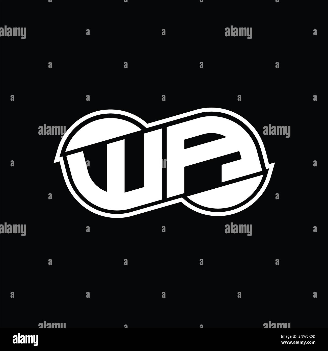 WA Logo monogram abstract infinity shape half round vector images ...