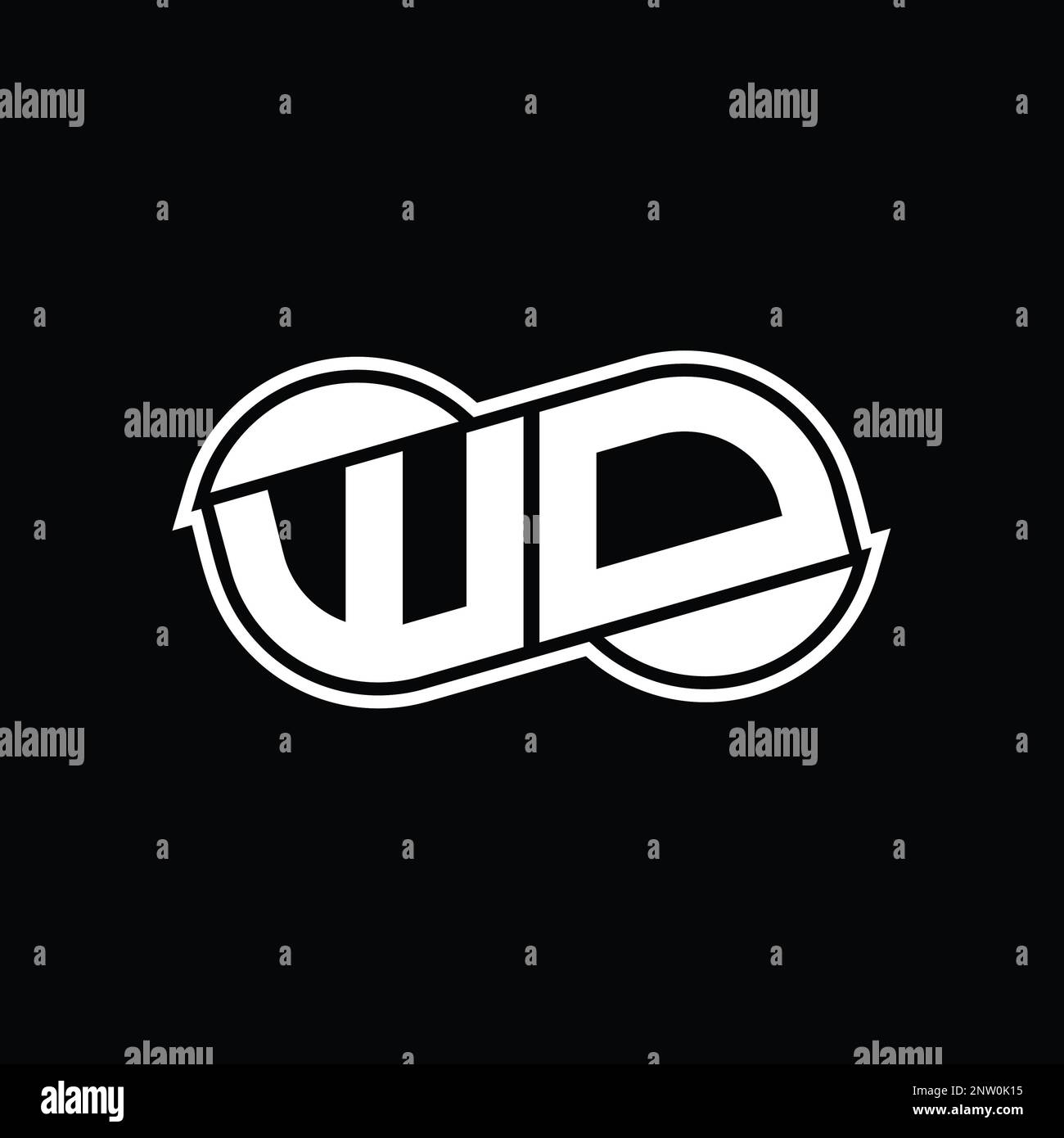 WD Logo monogram abstract infinity shape half round vector images ...