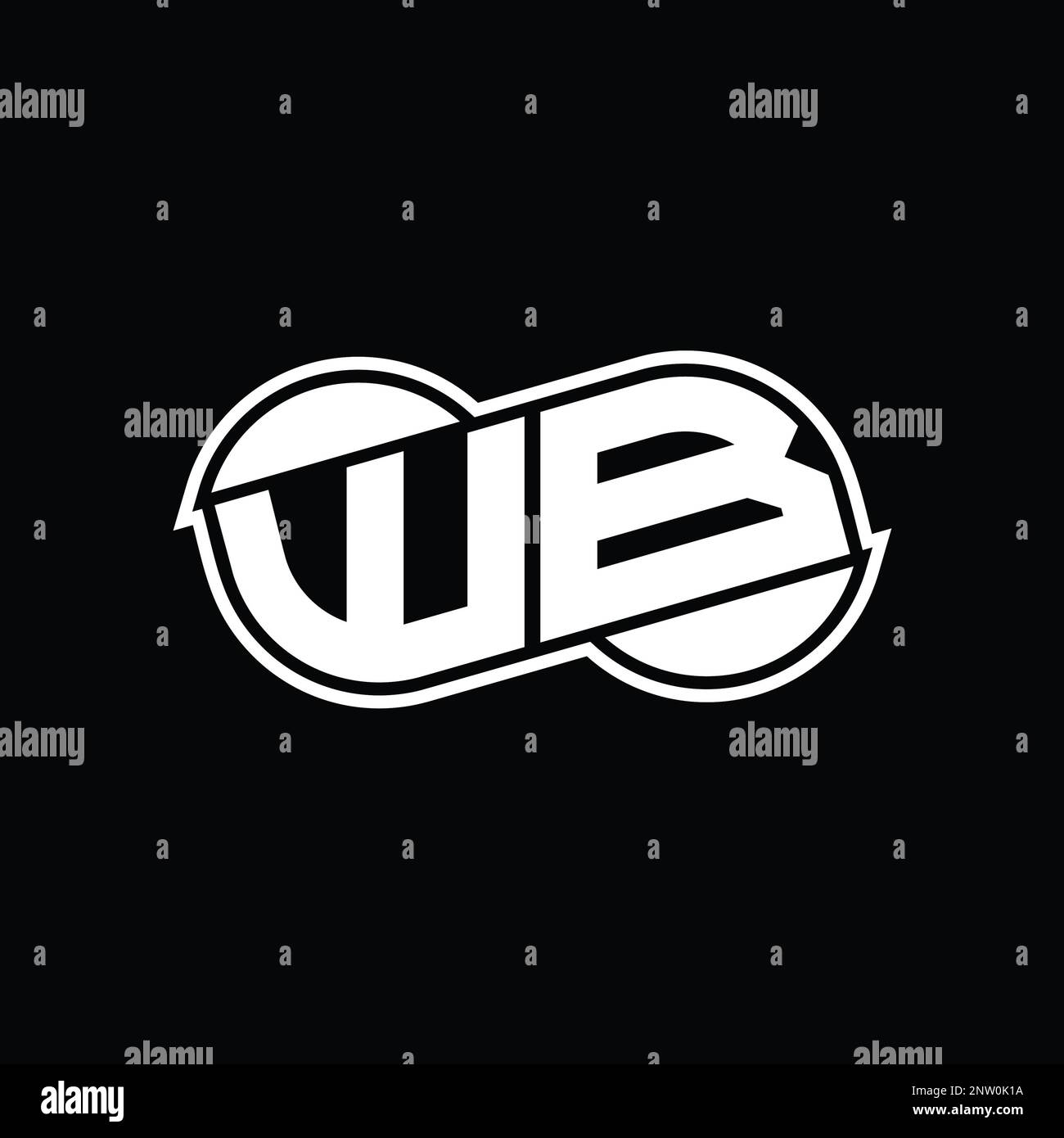 WB Logo monogram abstract infinity shape half round vector images ...