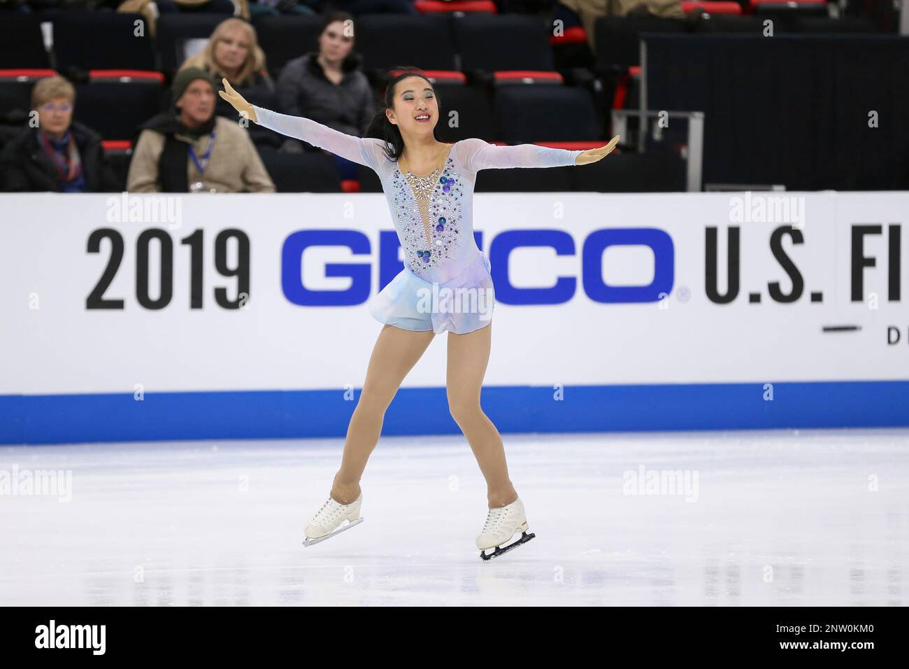 DETROIT, MI - JANUARY 24: Akari Nakahara competes in the senior ladies ...