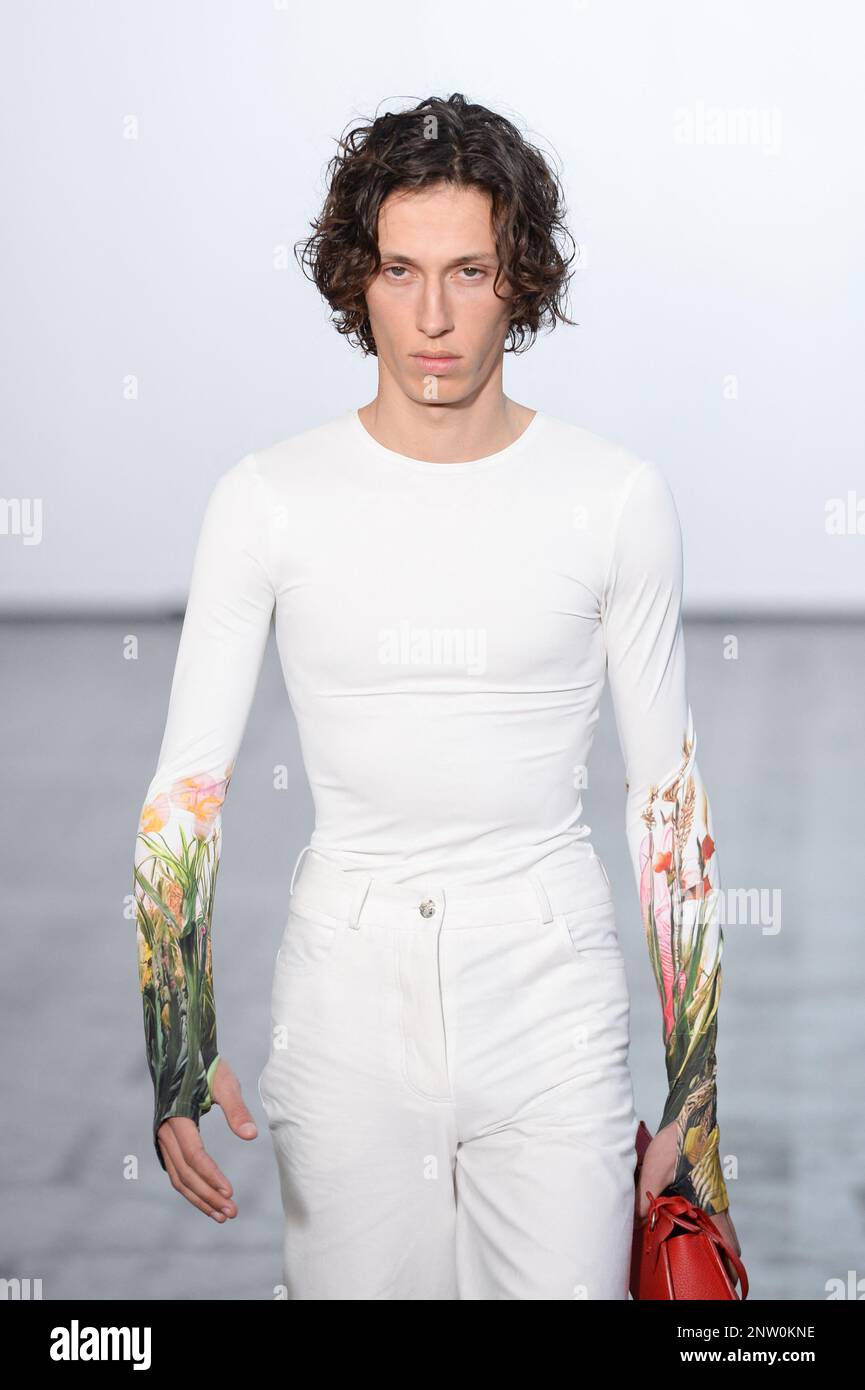 Paris, France on February 28, 2023. A model walks the runway during the ...
