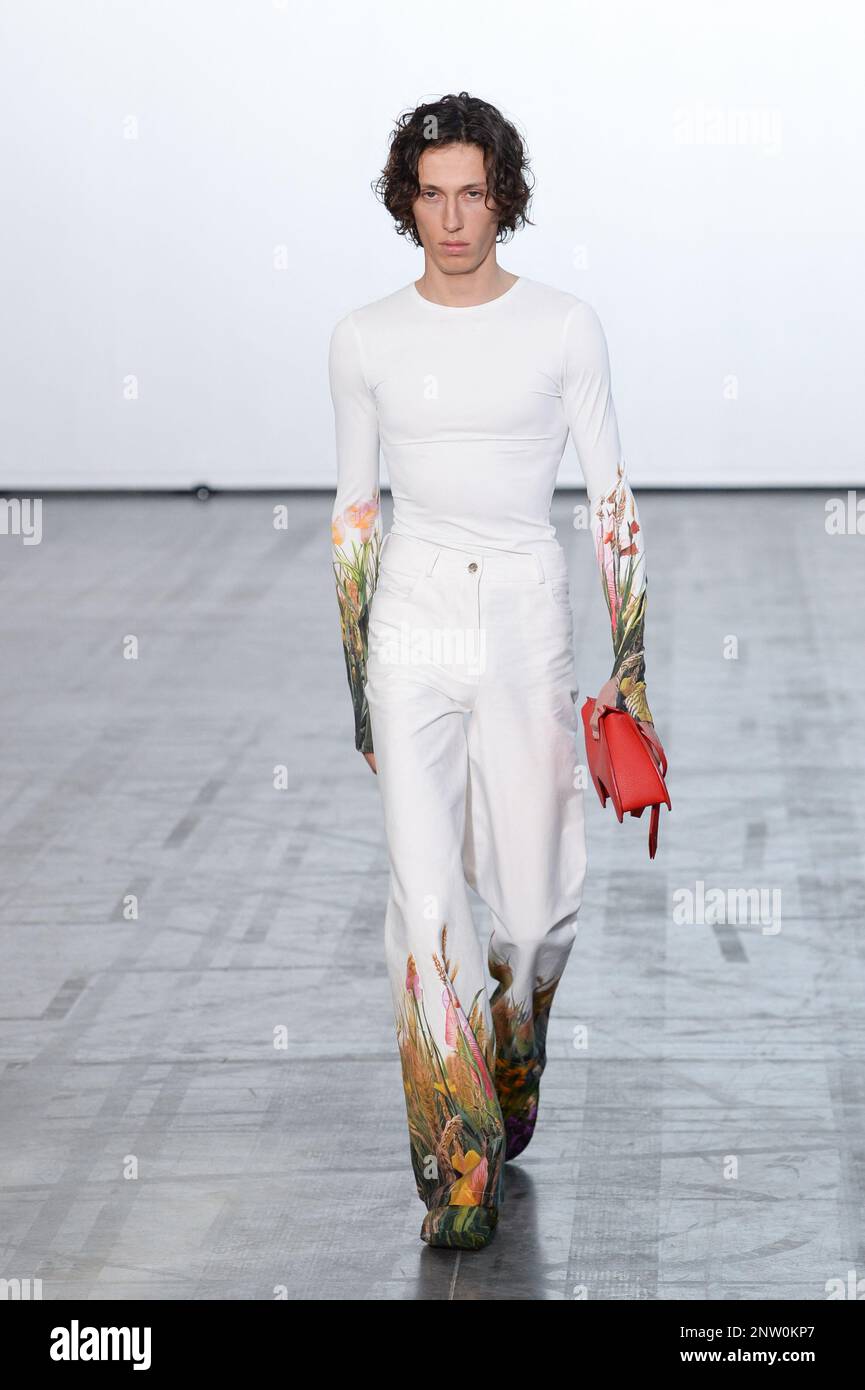 Paris, France on February 28, 2023. A model walks the runway during the ...