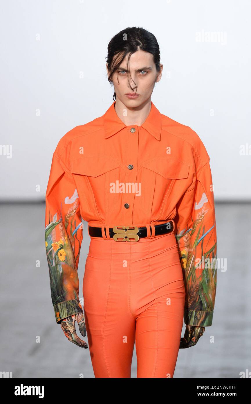 Paris, France on February 28, 2023. A model walks the runway during the ...