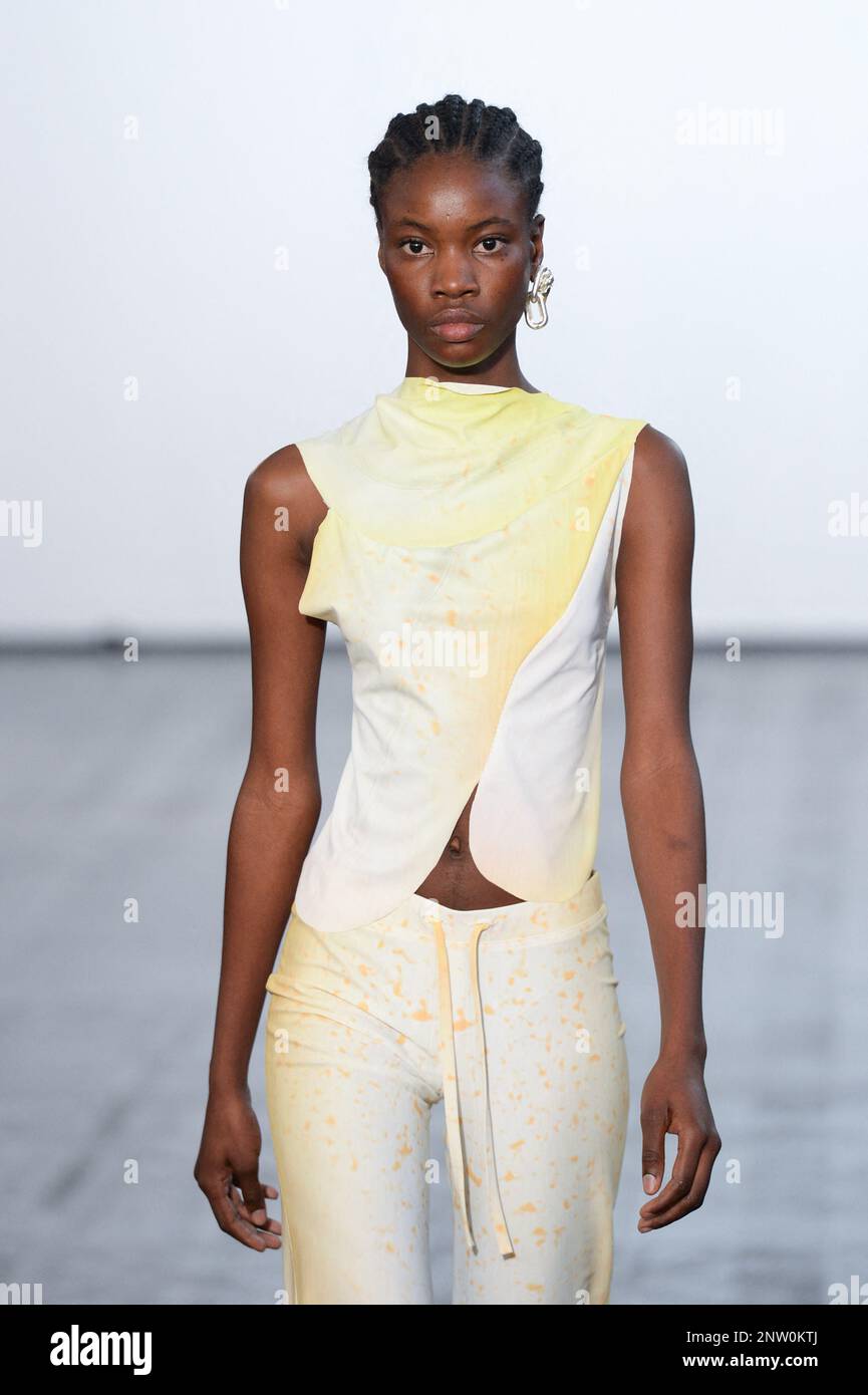 Paris, France on February 28, 2023. A model walks the runway during the ...