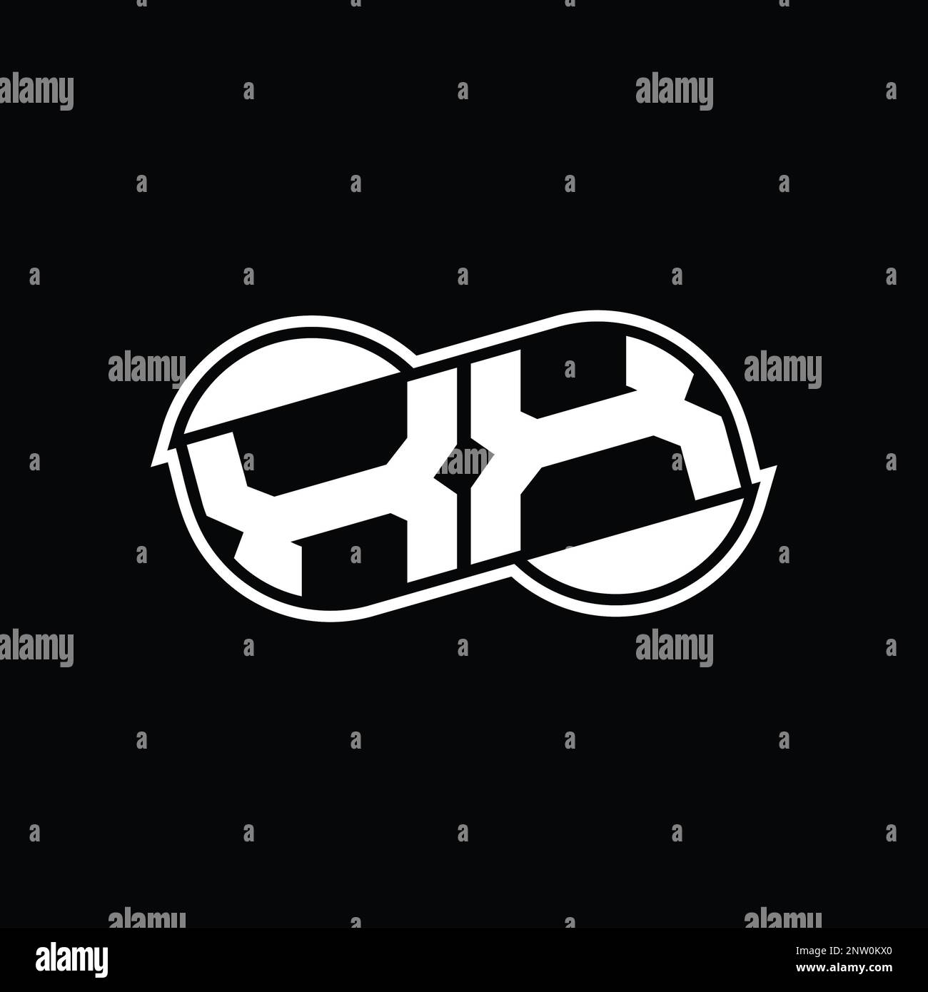 XX Logo monogram abstract infinity shape half round vector images ...