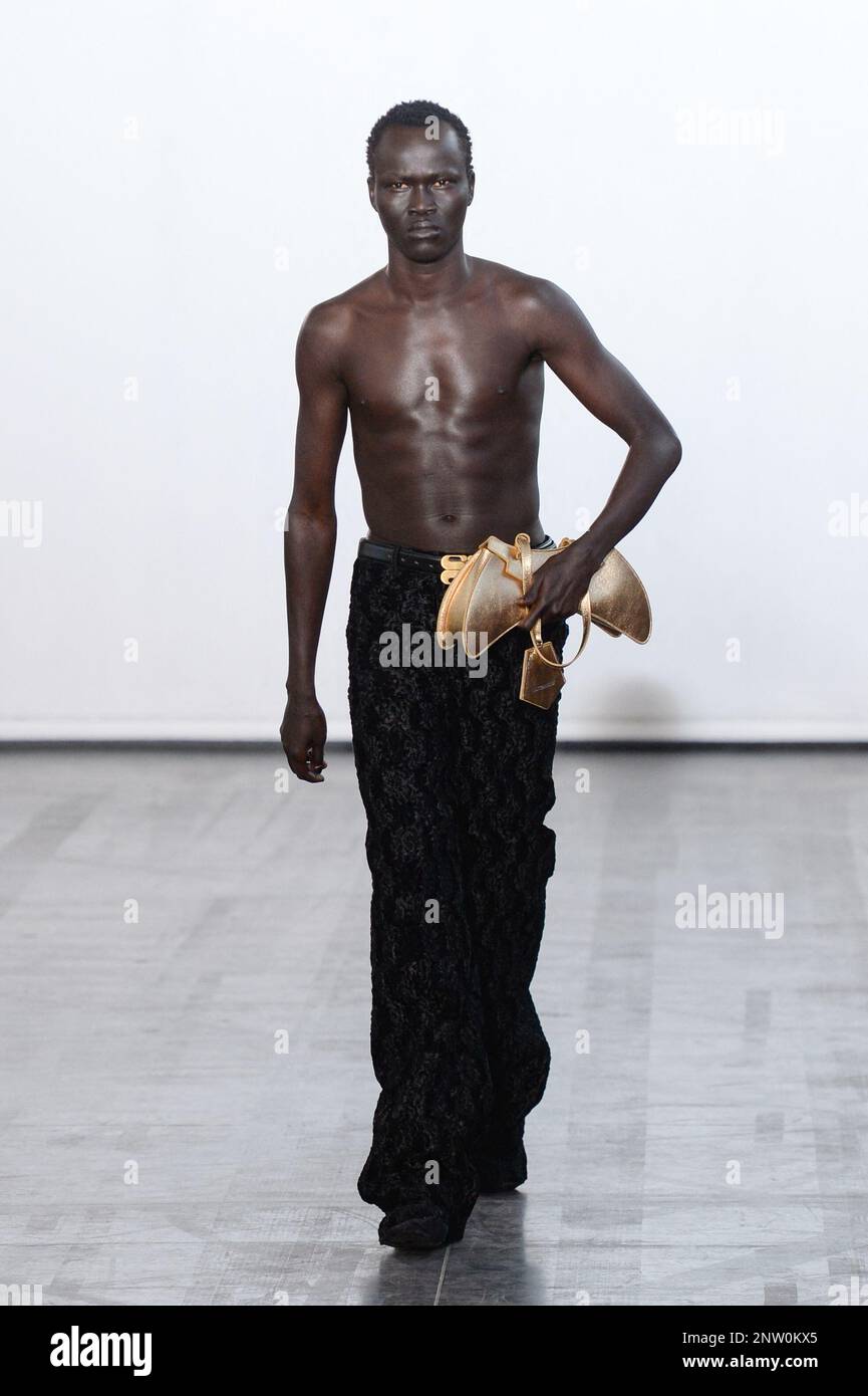Paris, France on February 28, 2023. A model walks the runway during the ...