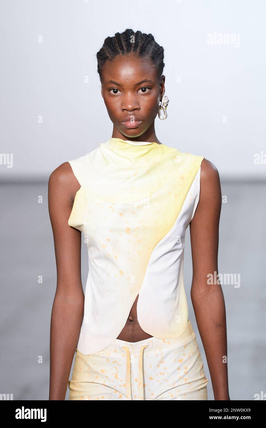 Paris, France on February 28, 2023. A model walks the runway during the ...