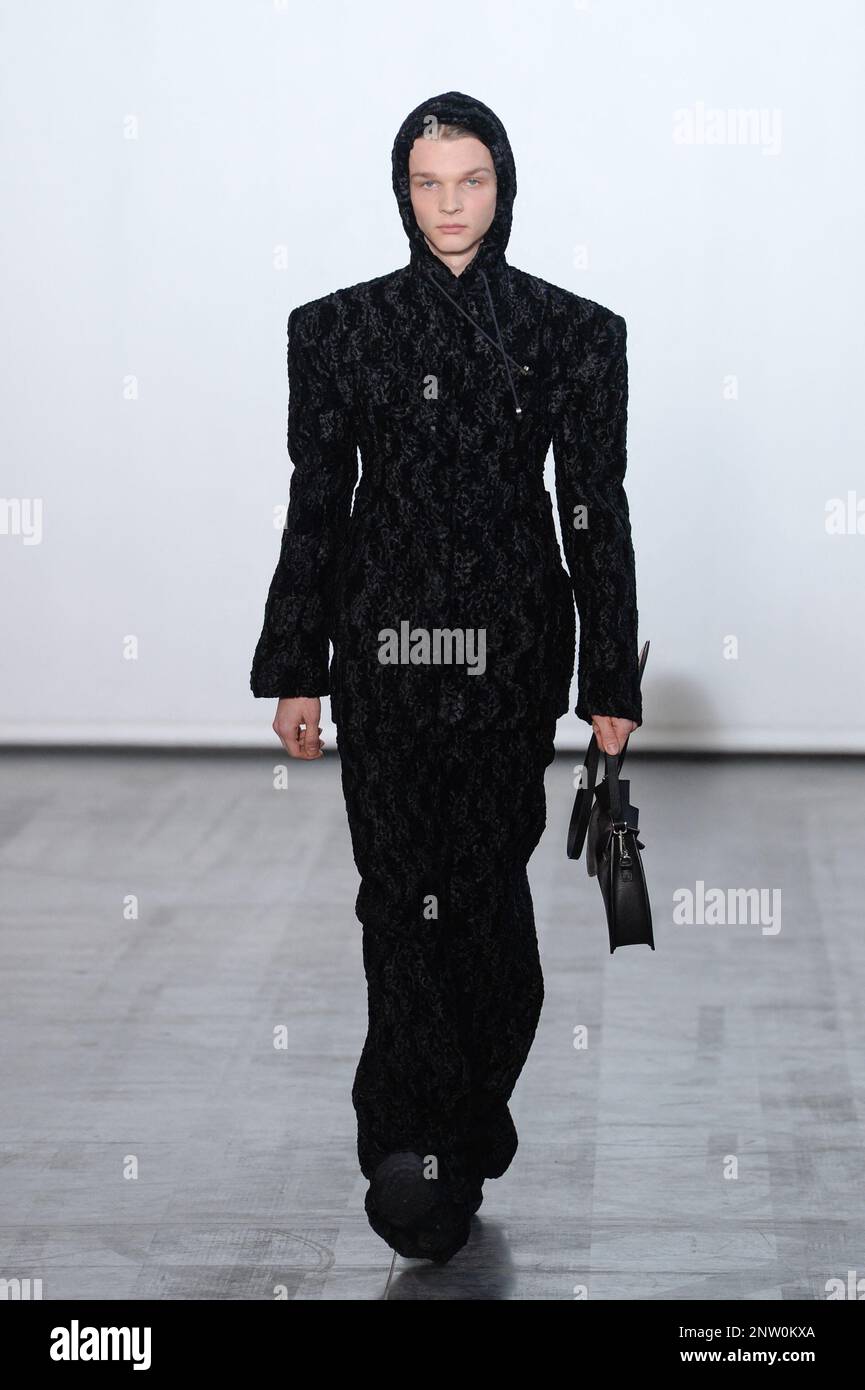 Paris, France on February 28, 2023. A model walks the runway during the ...
