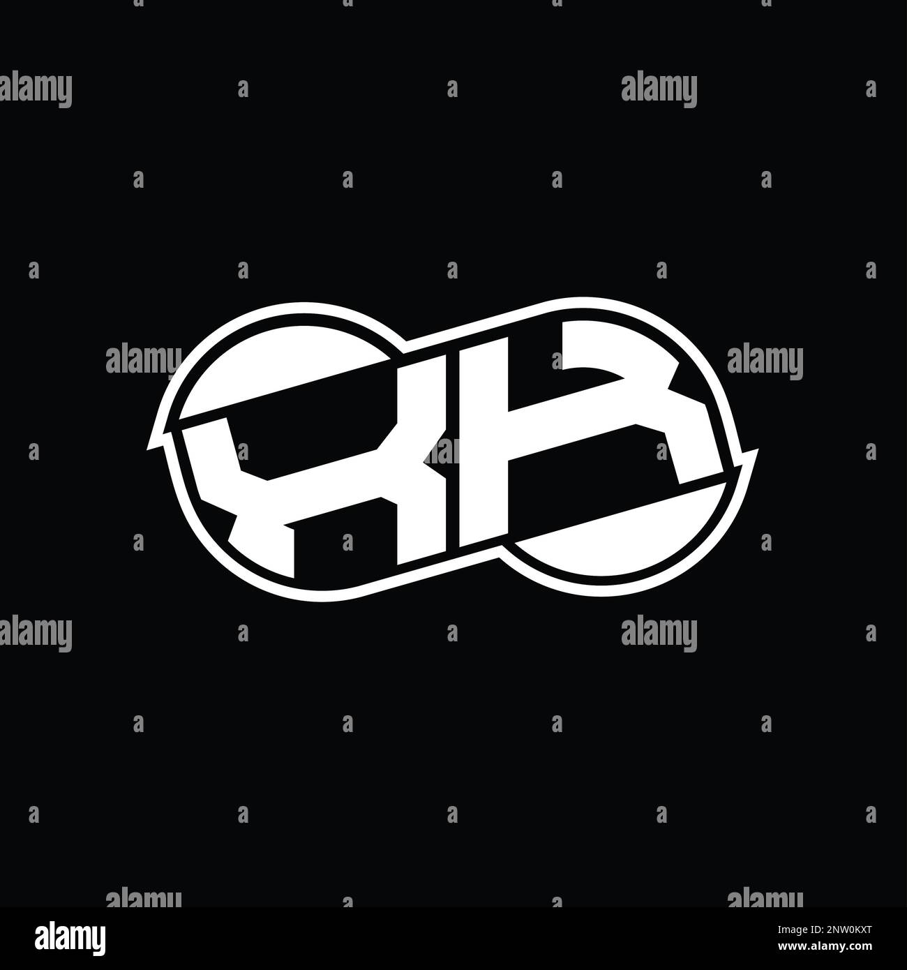 XK Logo monogram abstract infinity shape half round vector images ...