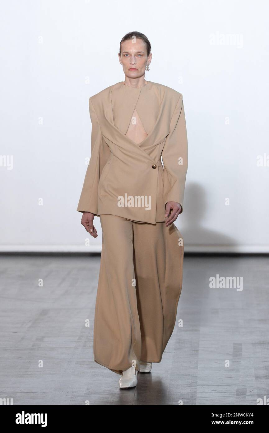 Paris, France on February 28, 2023. A model walks the runway during the ...
