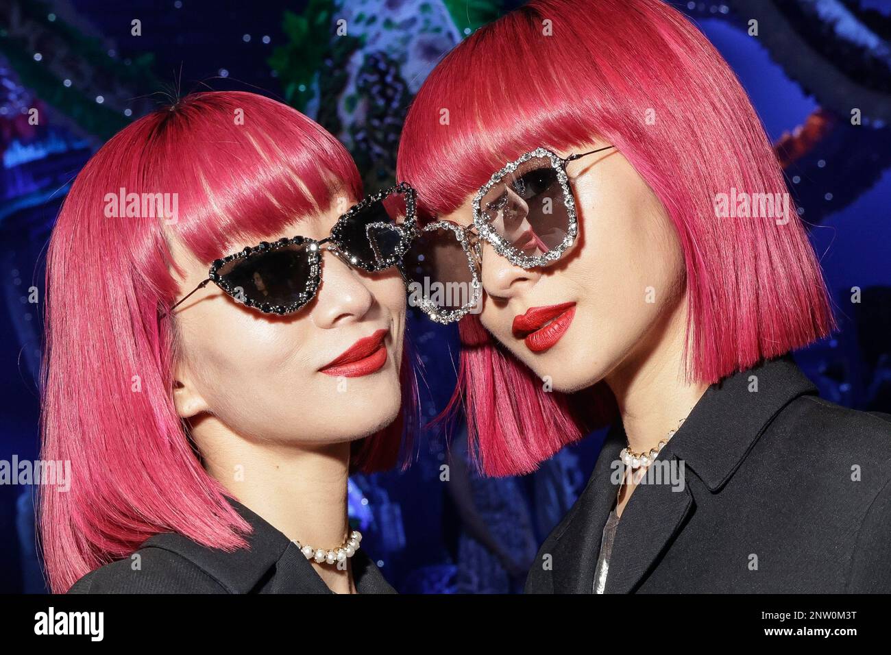 Ami and Aya arrive for the Christian Dior Fall/Winter 2023-2024 ready ...