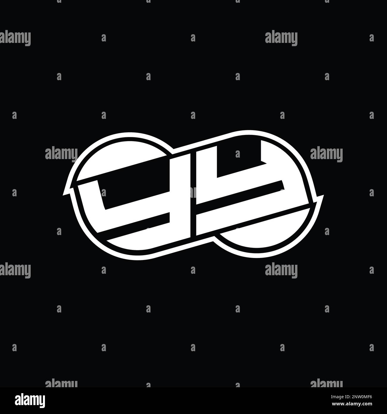 YY Logo monogram abstract infinity shape half round vector images ...