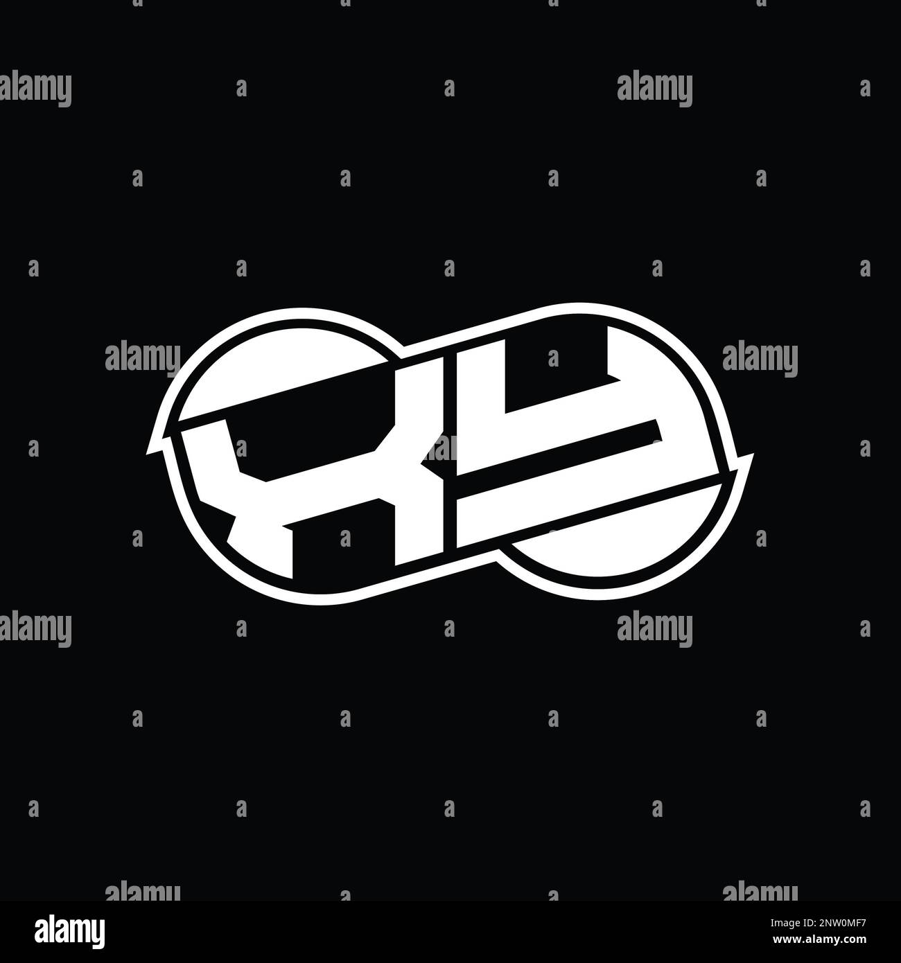 XY Logo monogram abstract infinity shape half round vector images ...