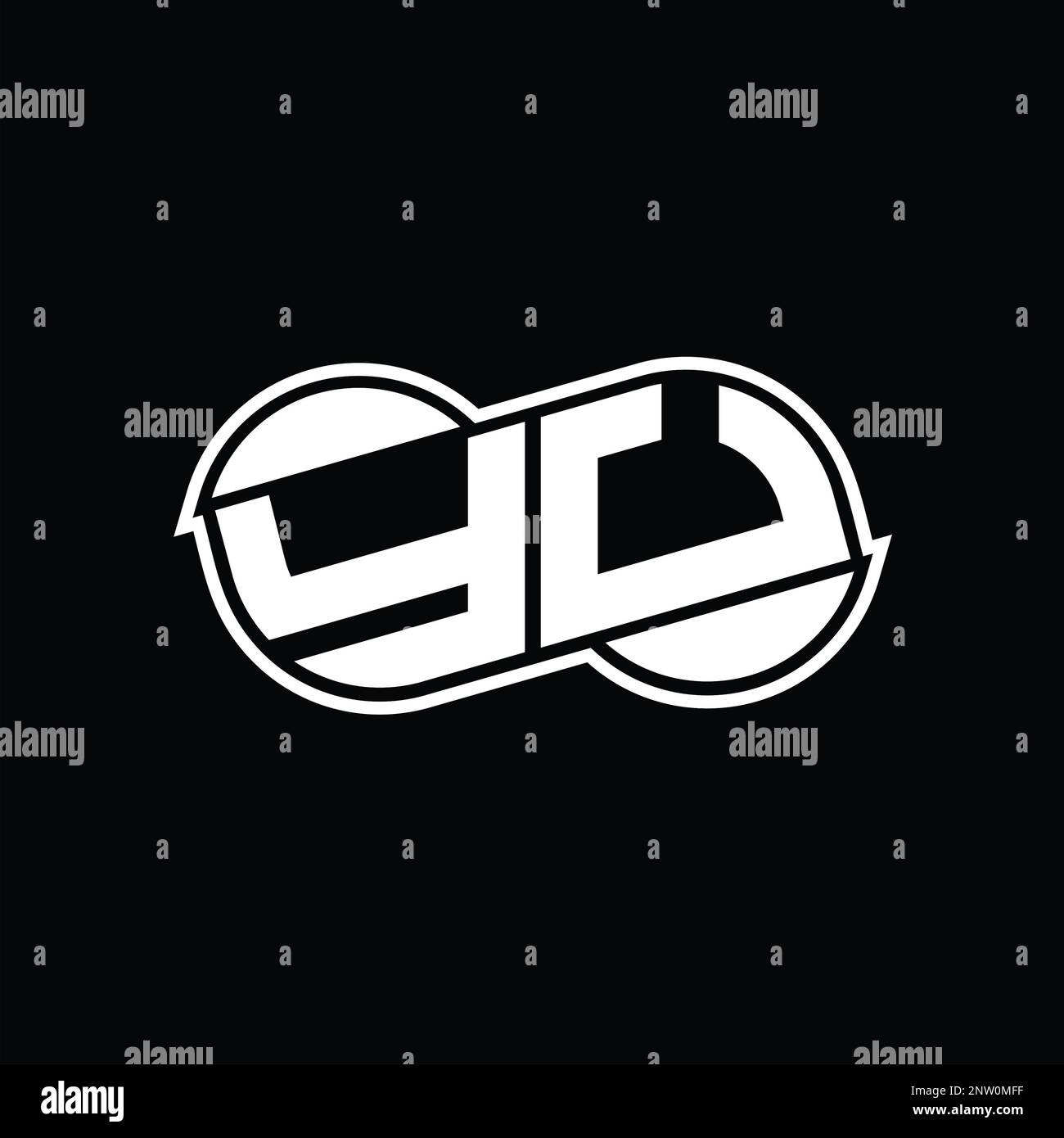 YV Logo monogram abstract infinity shape half round vector images ...