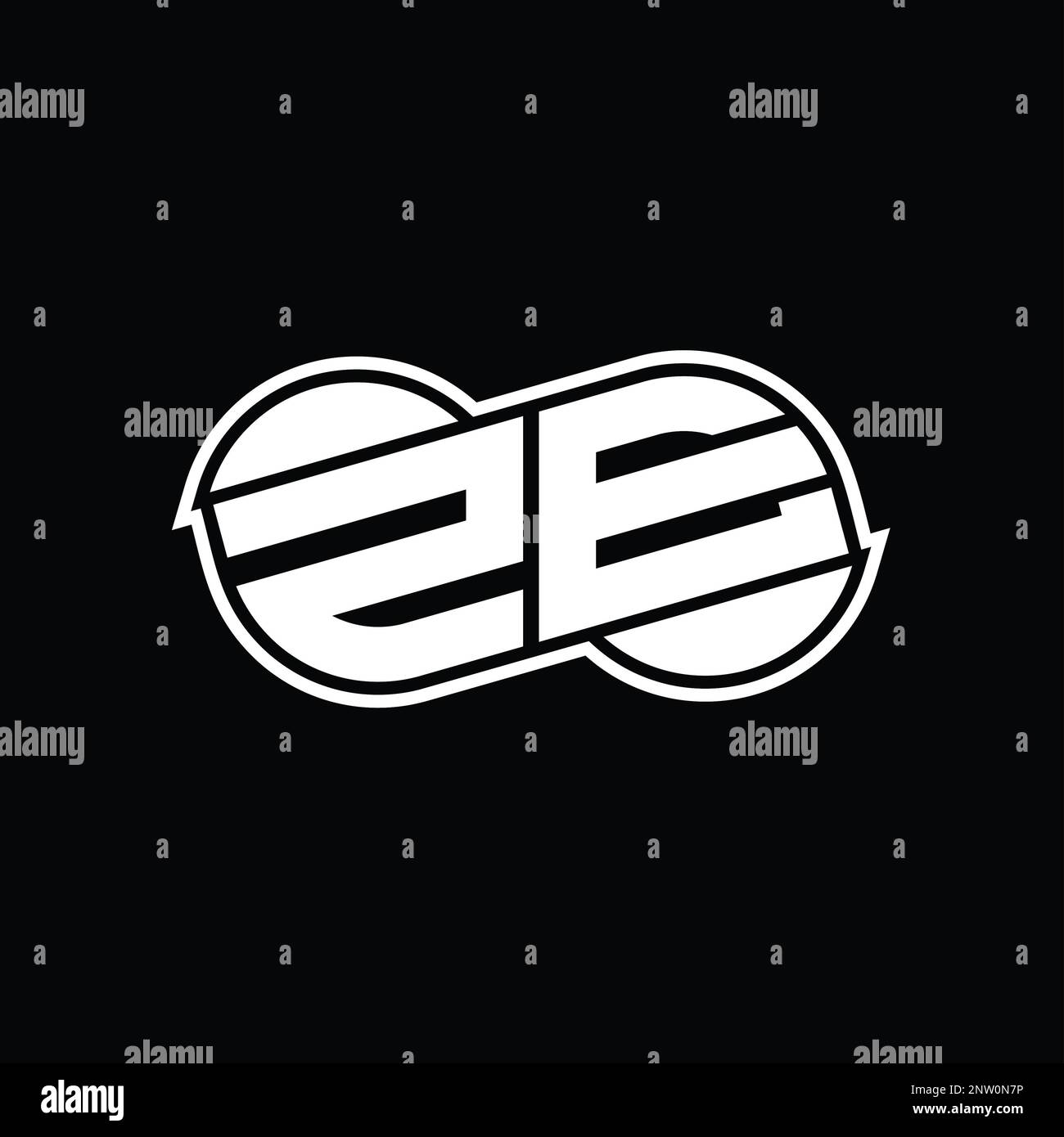 ZE Logo monogram abstract infinity shape half round vector images ...