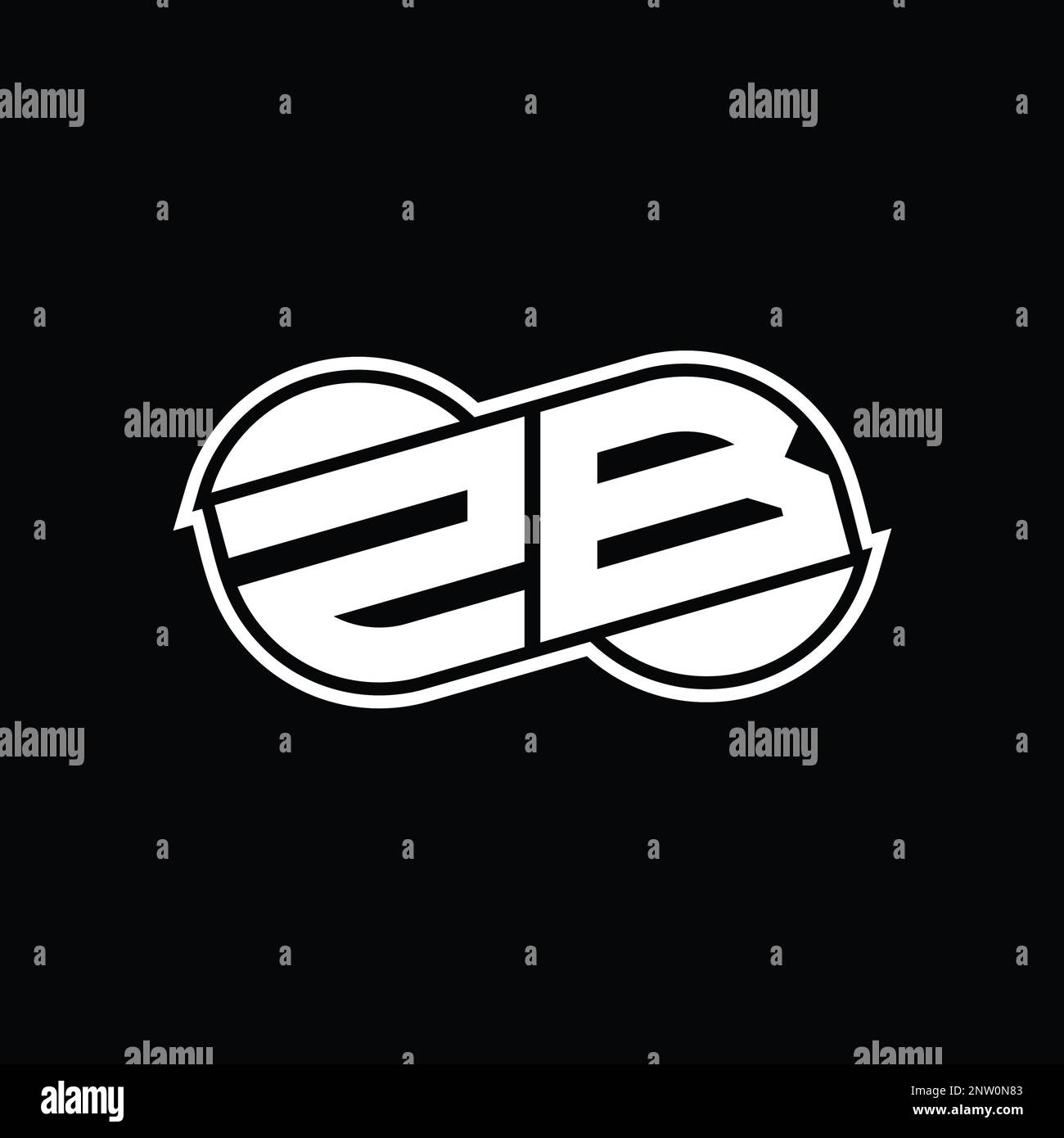ZB Logo monogram abstract infinity shape half round vector images ...