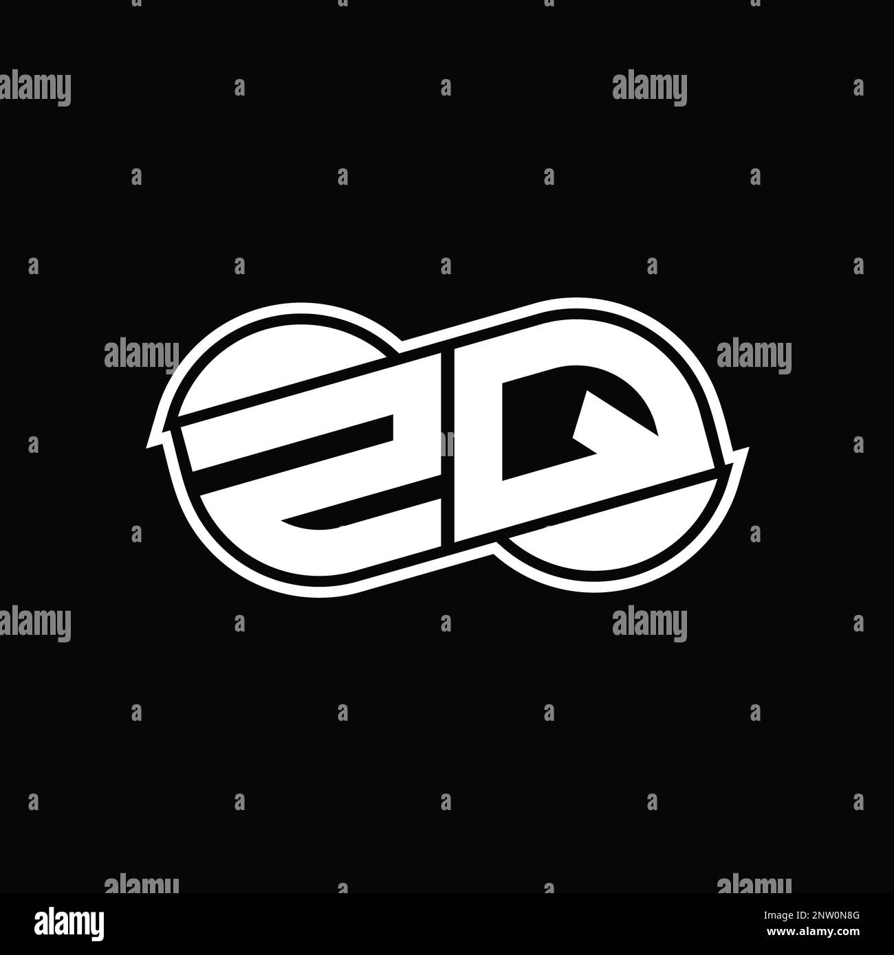ZQ Logo monogram abstract infinity shape half round vector images ...