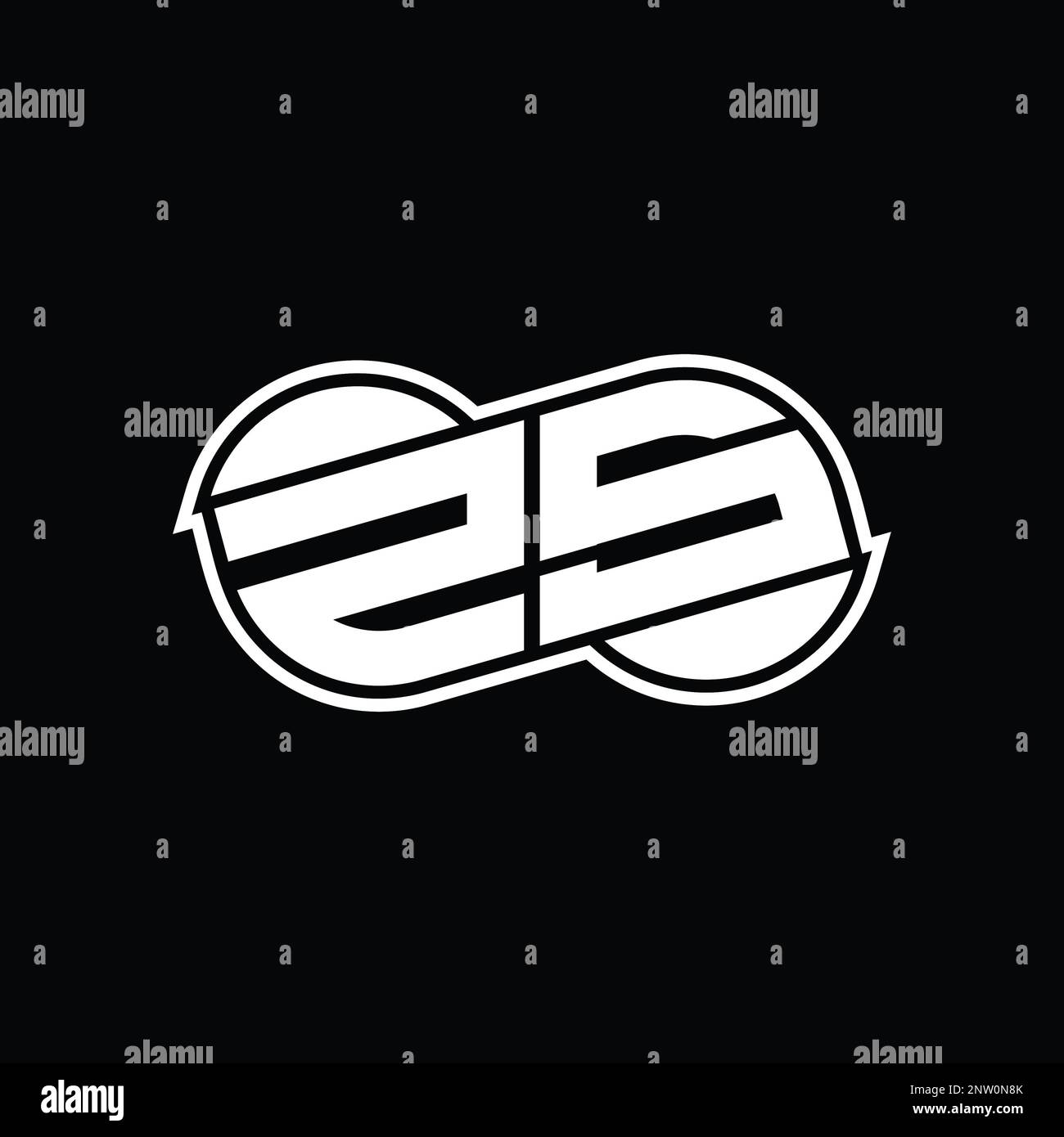 ZS Logo monogram abstract infinity shape half round vector images ...