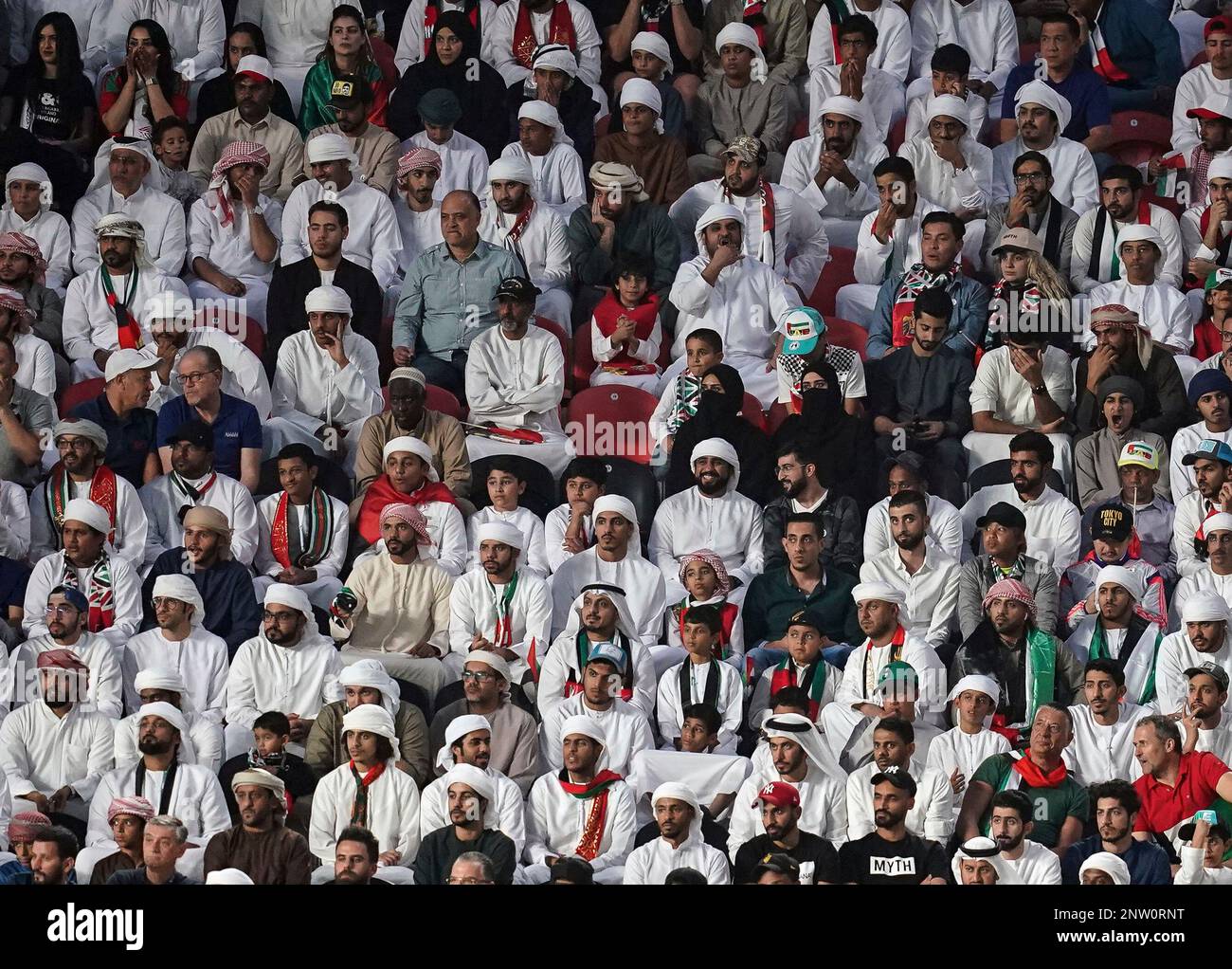 January 29, 2019 : UAE fans during Qatar v UAE at the Abu Dhabi in Abu ...