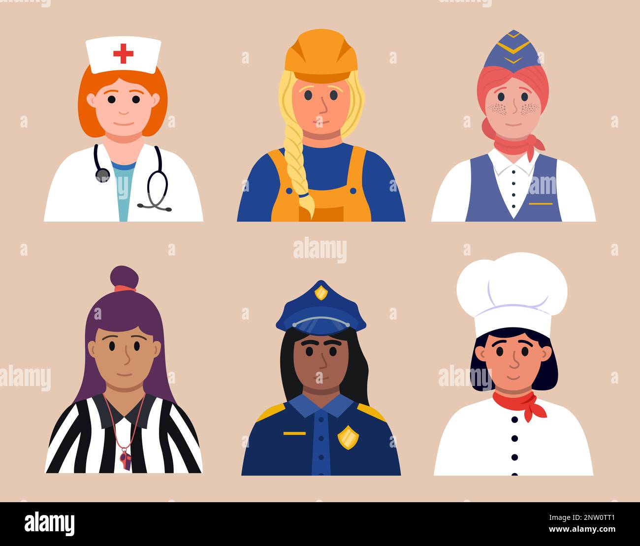 Women Of Different Professions. Femisim And Equality Concept Flat Style ...