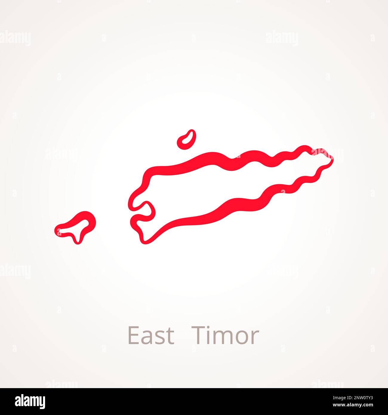 Outline map of East Timor marked with red line Stock Vector Image & Art ...