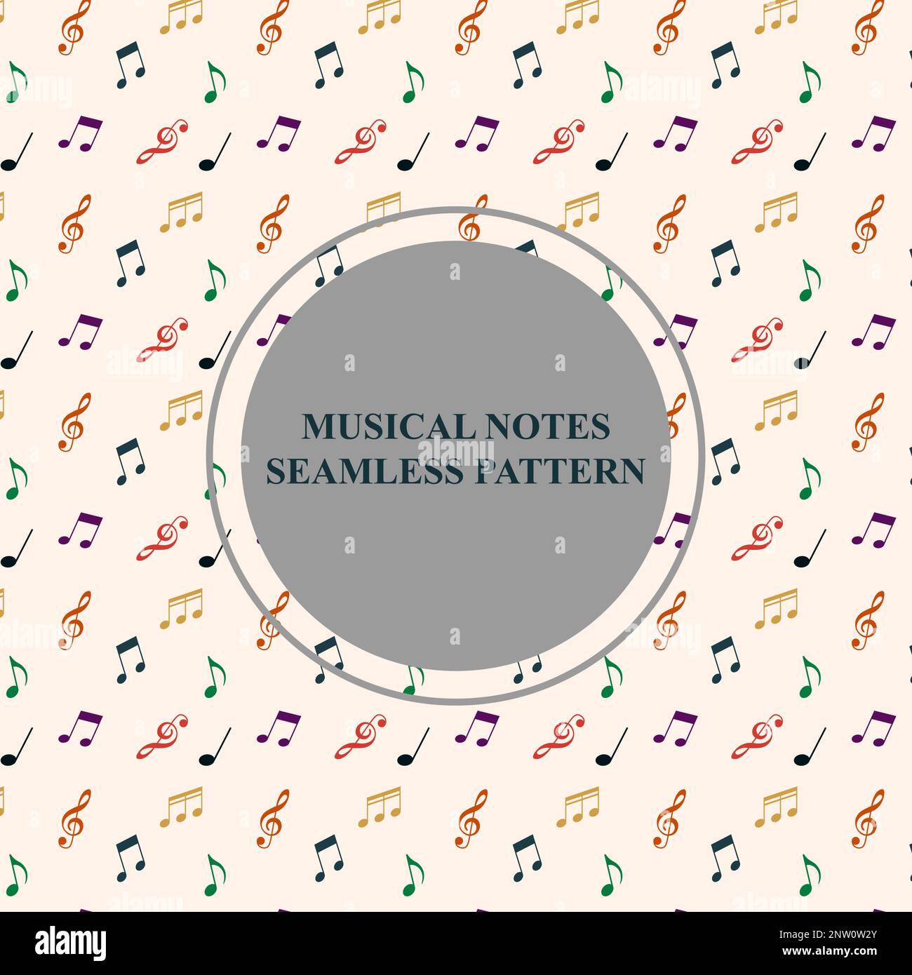 Colorful Musical Notes Pattern For Music Design, Package, Textile ...