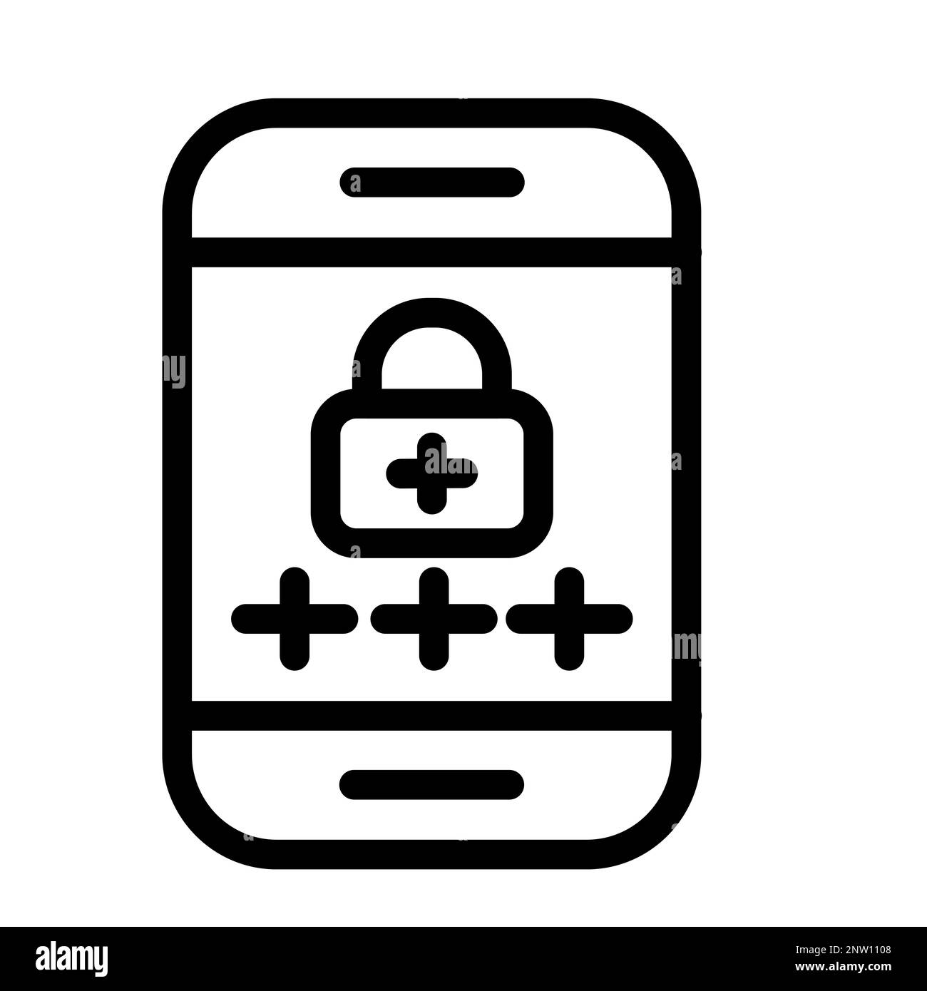 Pin Number Thick Line Icon Stock Photo - Alamy