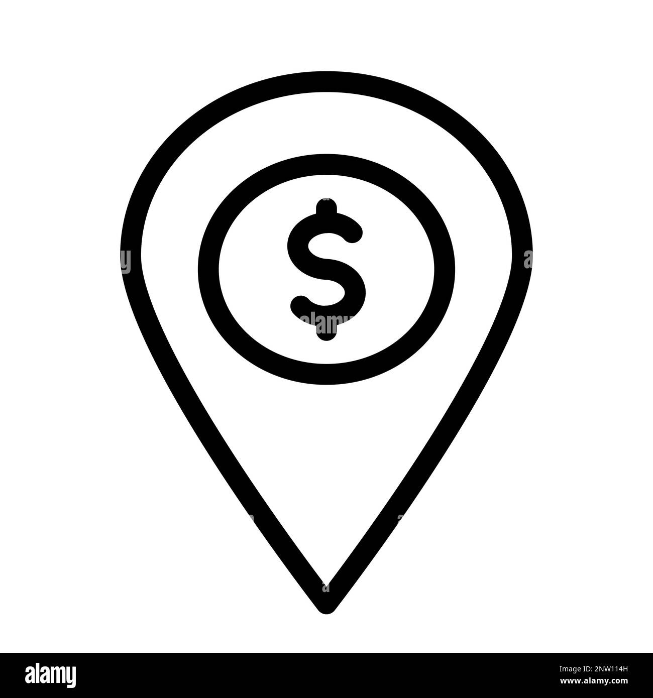 Cash Point Thick Line Icon Stock Photo - Alamy