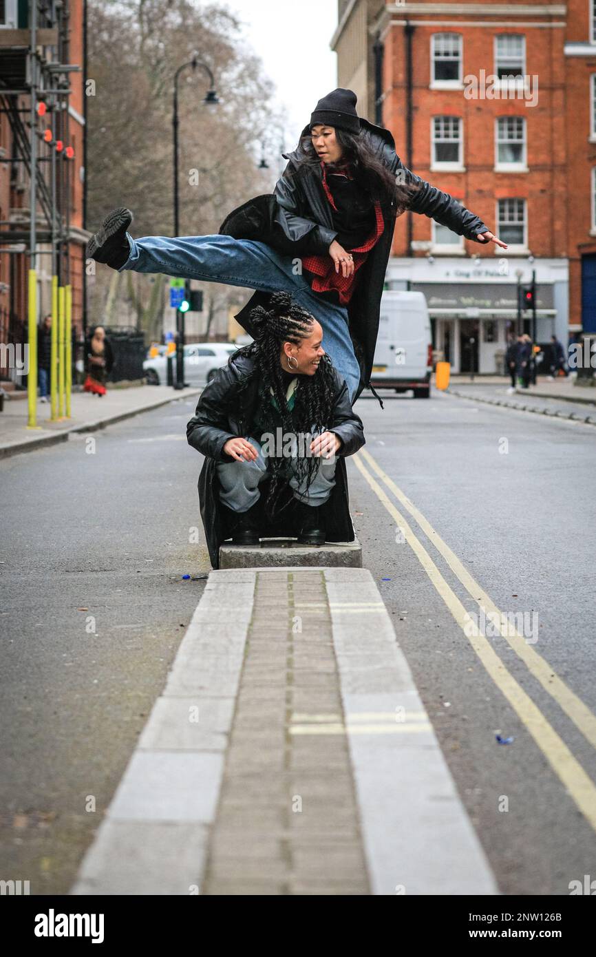 London, UK. 28th Feb, 2023. Sarah and Yukiko. SAY, the gig-meets-dance ...