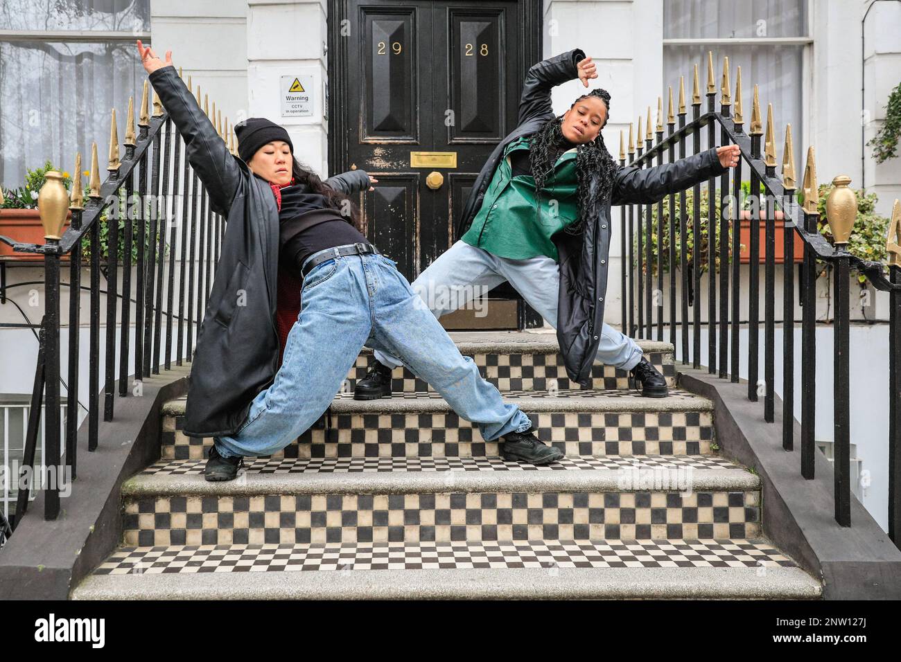 London, UK. 28th Feb, 2023. Sarah and Yukiko. SAY, the gig-meets-dance ...