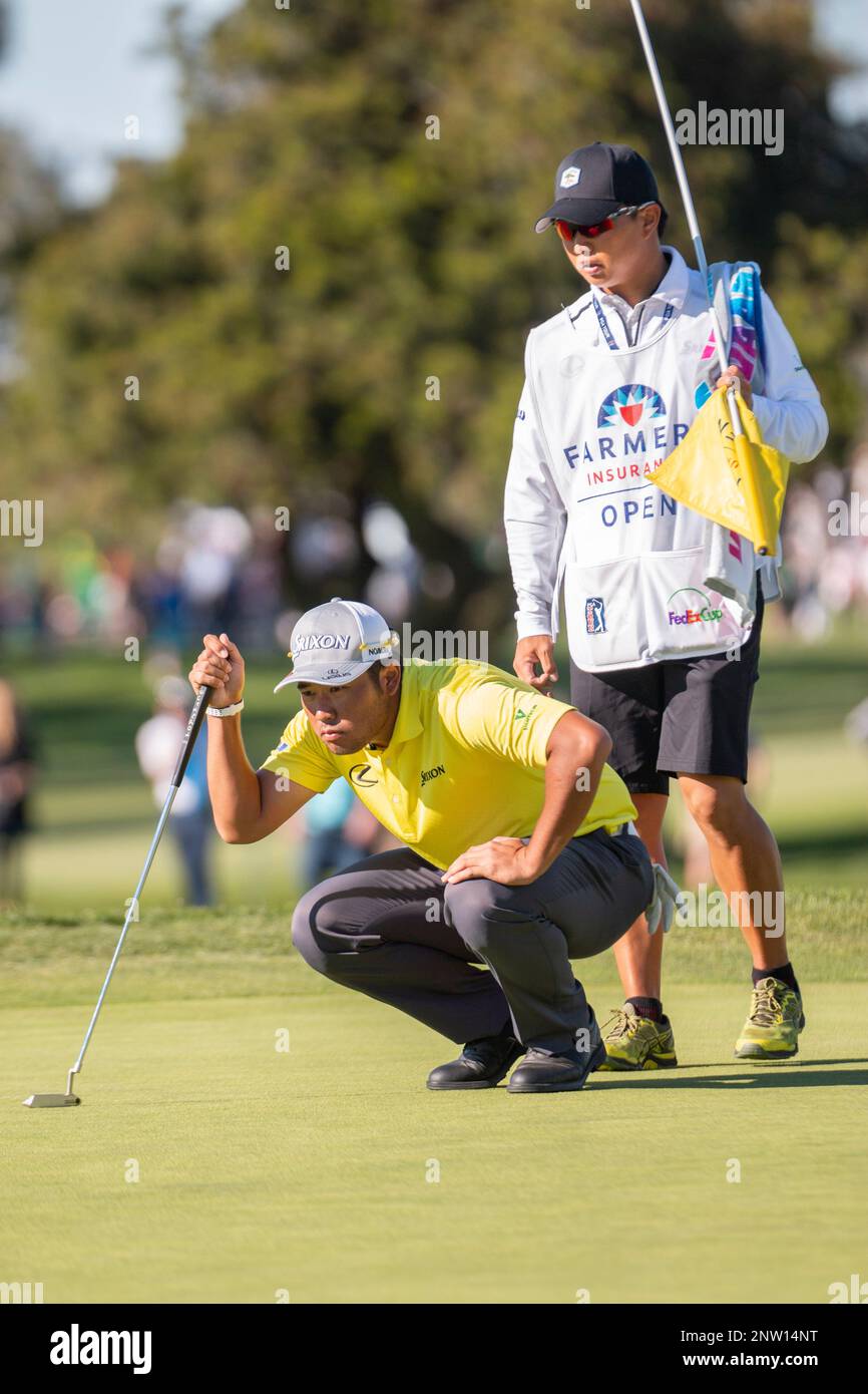 SAN DIEGO, CA - JANUARY 25: Hideki Matsuyama with his caddie Daisuke ...