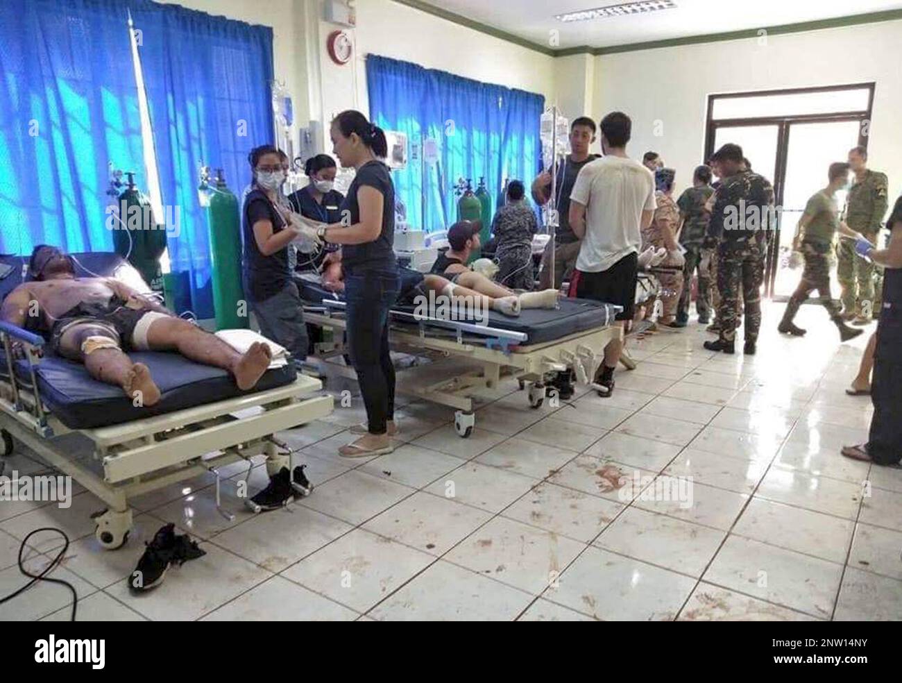 In this photo provided by WESMINCOM Armed Forces of the Philippines ...