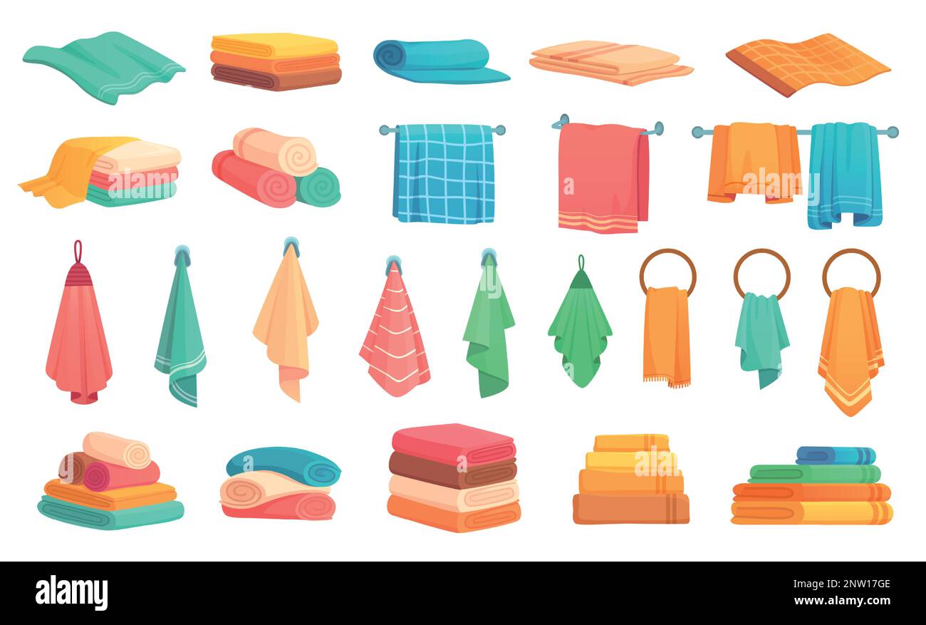 Stack soft fluffy bath Stock Vector Images - Alamy