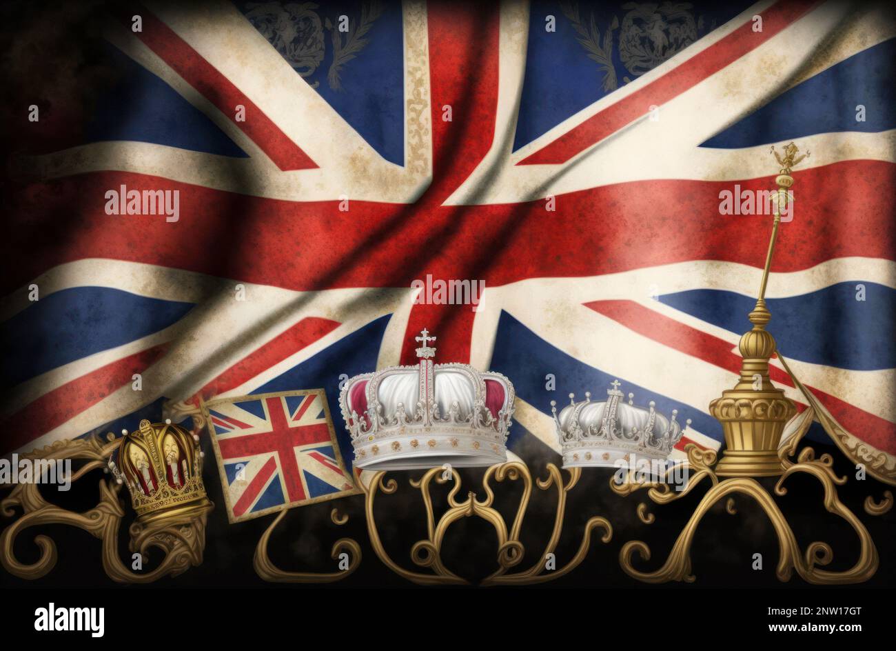 King coronation flag hi-res stock photography and images - Alamy