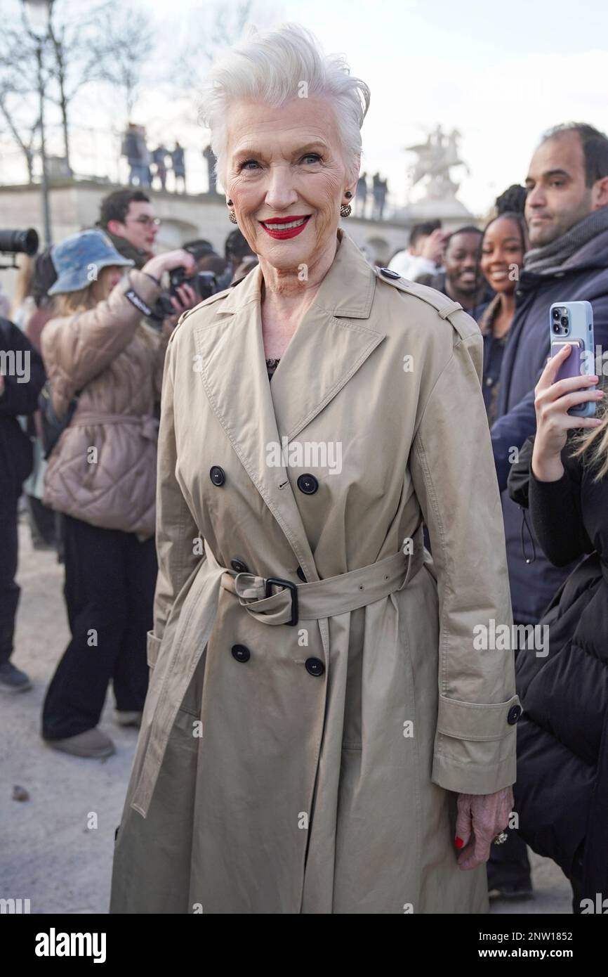 Maye Musk poses for photographers upon arrival at the Christian Dior ...