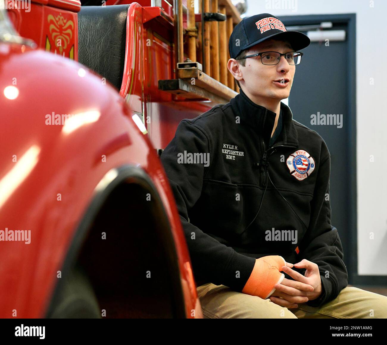 Kyle Rauch, a volunteer resident firefighter with Frenchtown Fire ...