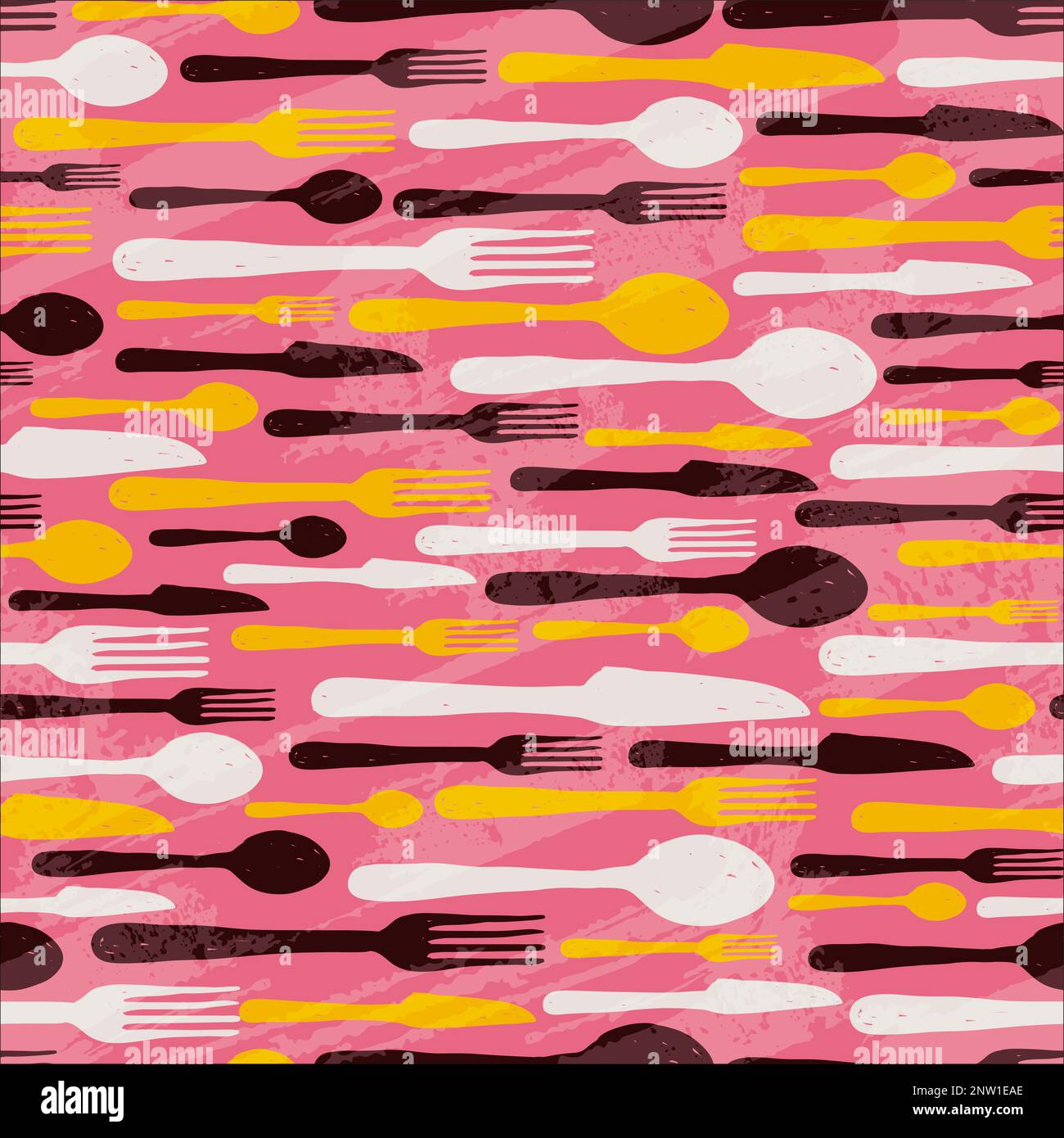 Cutlery cooking tool set seamless pattern design. Kitchen utensils fork ...