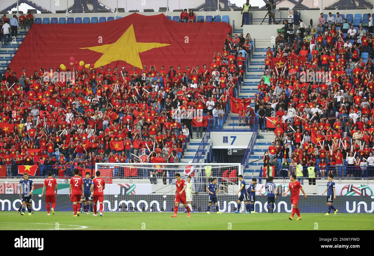 Vietnam's fans cheer during the AFC ASIAN CUP Quarter Final match ...