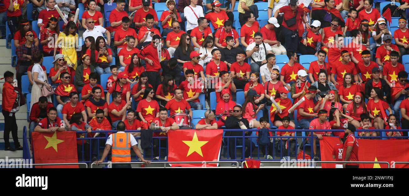 Vietnam's fans wait for the start of AFC ASIAN CUP Quarter Final match ...