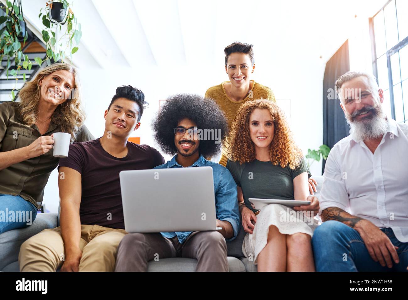 We put our creative talents to good use. Cropped portrait of a group of ...