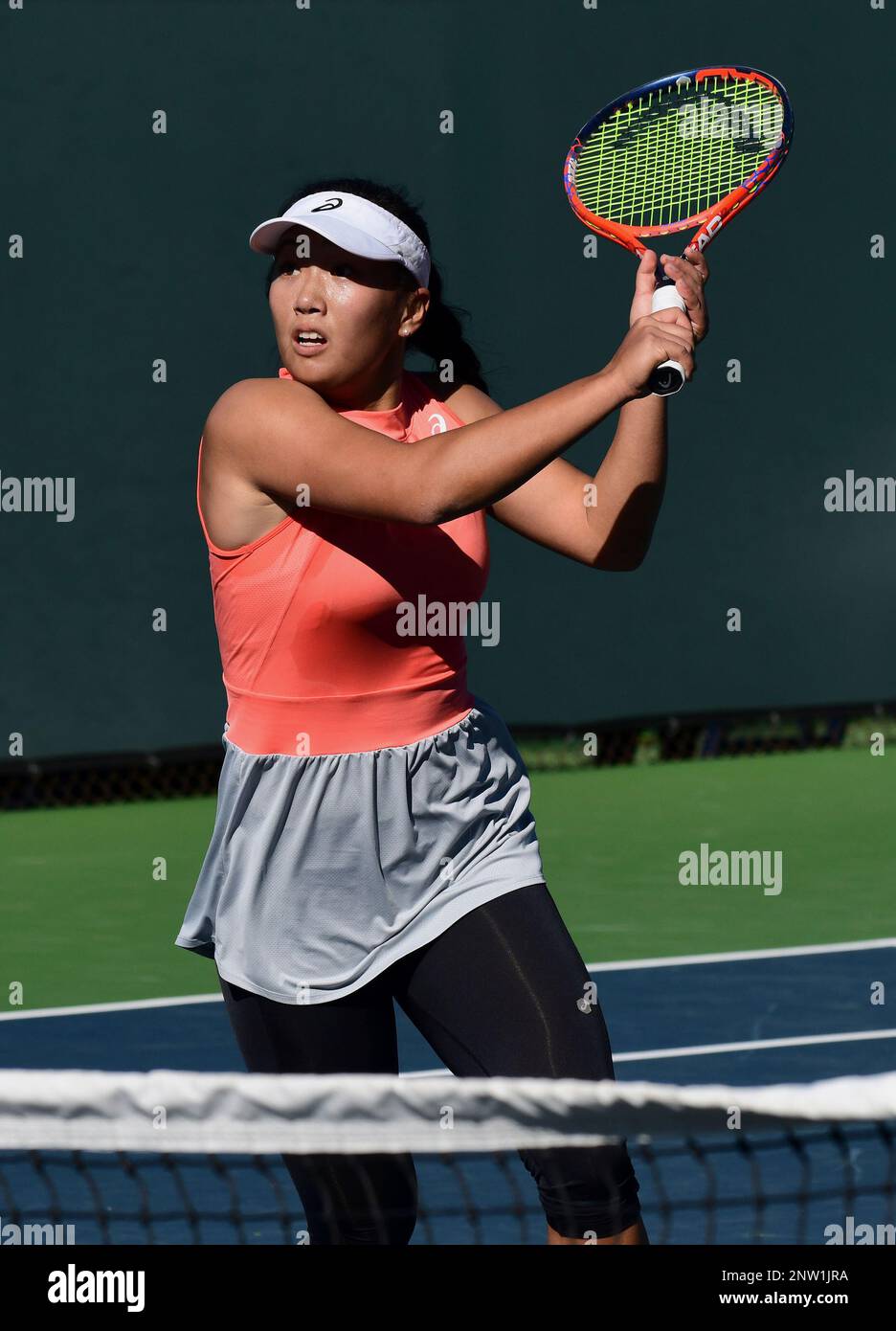 NEWPORT BEACH, CA - JANUARY 23: Claire Liu (USA) comes to the net in a ...