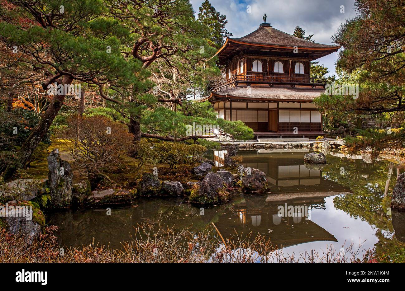 Silver Pavilion, in Ginkaku ji temple, Kyoto, Kansai, Japan Stock Photo ...