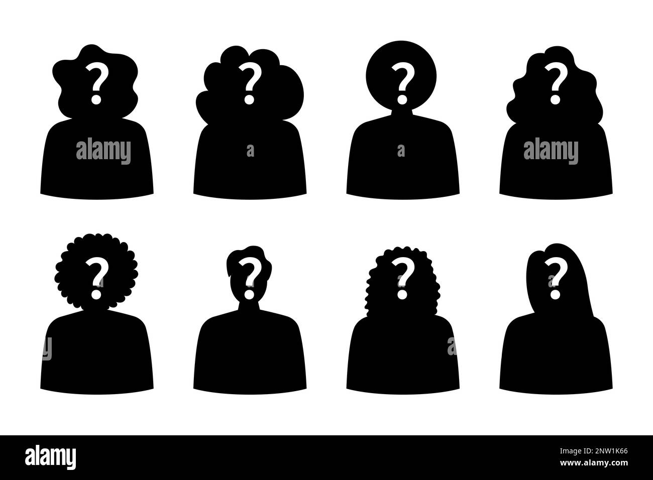 Guess who unknown person silhouette icon vector, anonymous mysterious ...