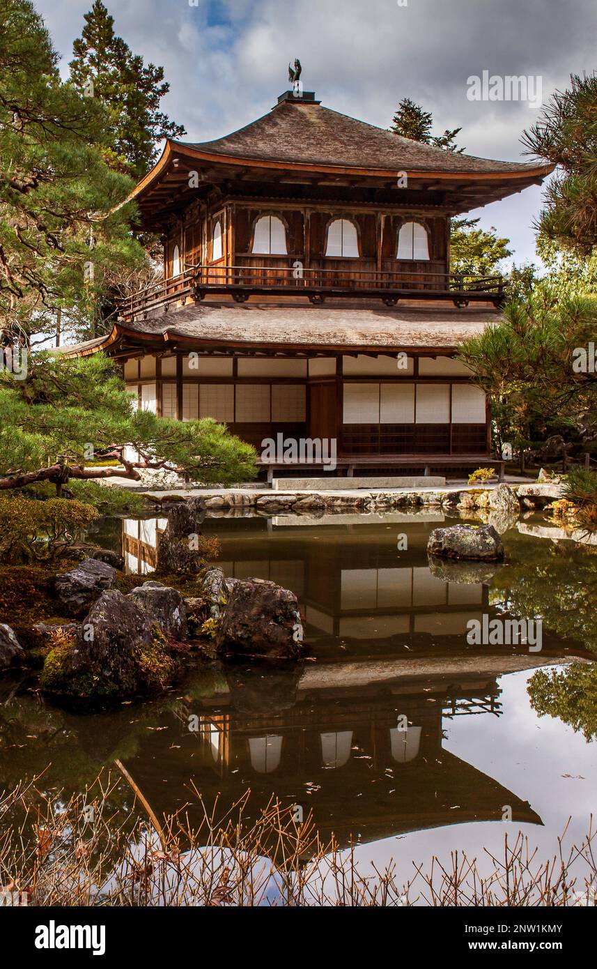 Silver Pavilion, in Ginkaku ji temple, Kyoto, Kansai, Japan Stock Photo ...