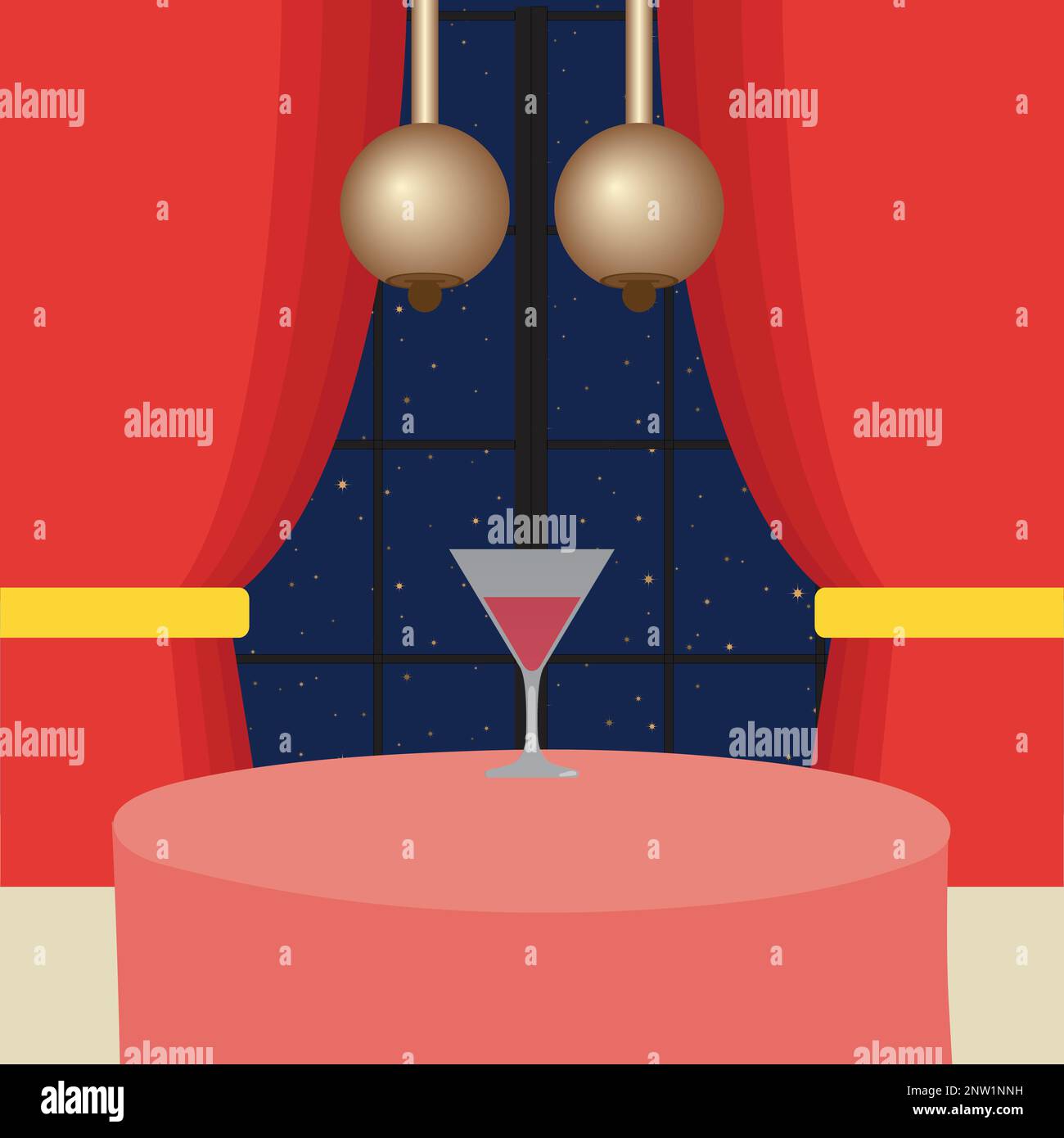 Table on window Stock Vector Images - Alamy