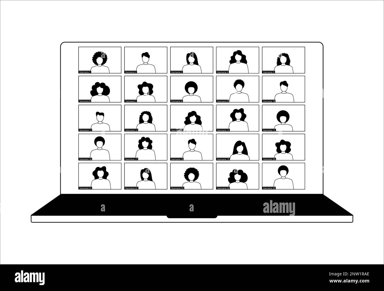 Flat illustration for video conferencing and meetings Stock Vector ...